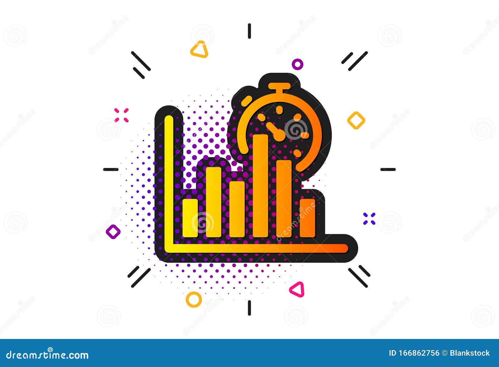 Report Timer Icon. Column Graph Sign. Vector Stock Vector ...