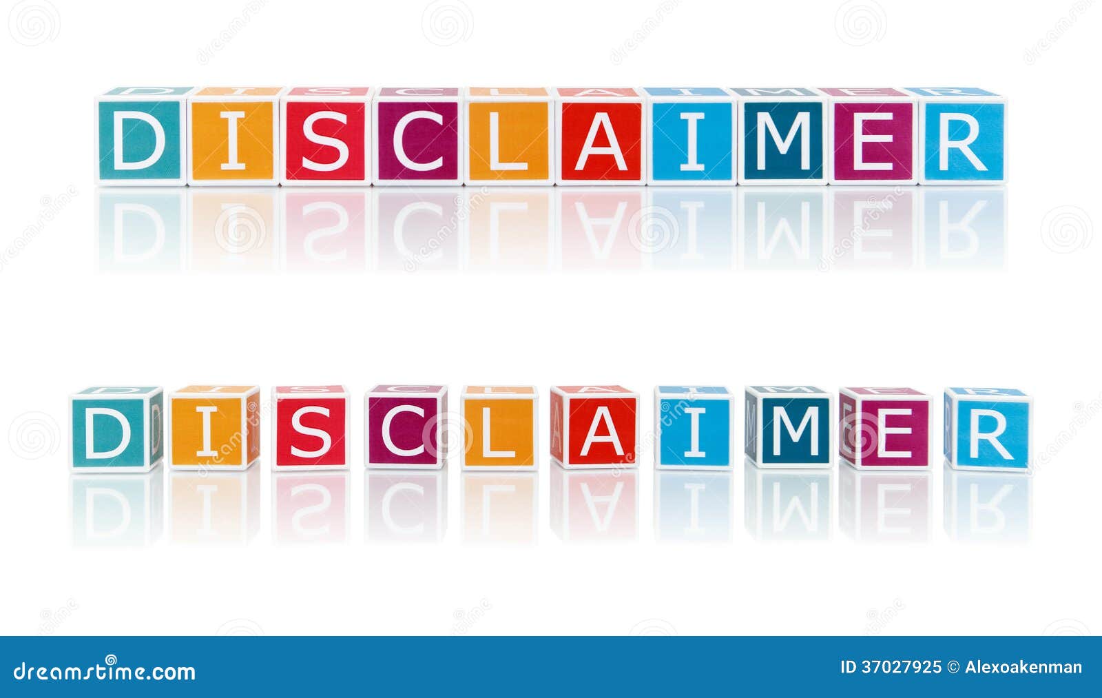 Report Topics with Color Blocks. Disclaimer Stock Image - Image of ...