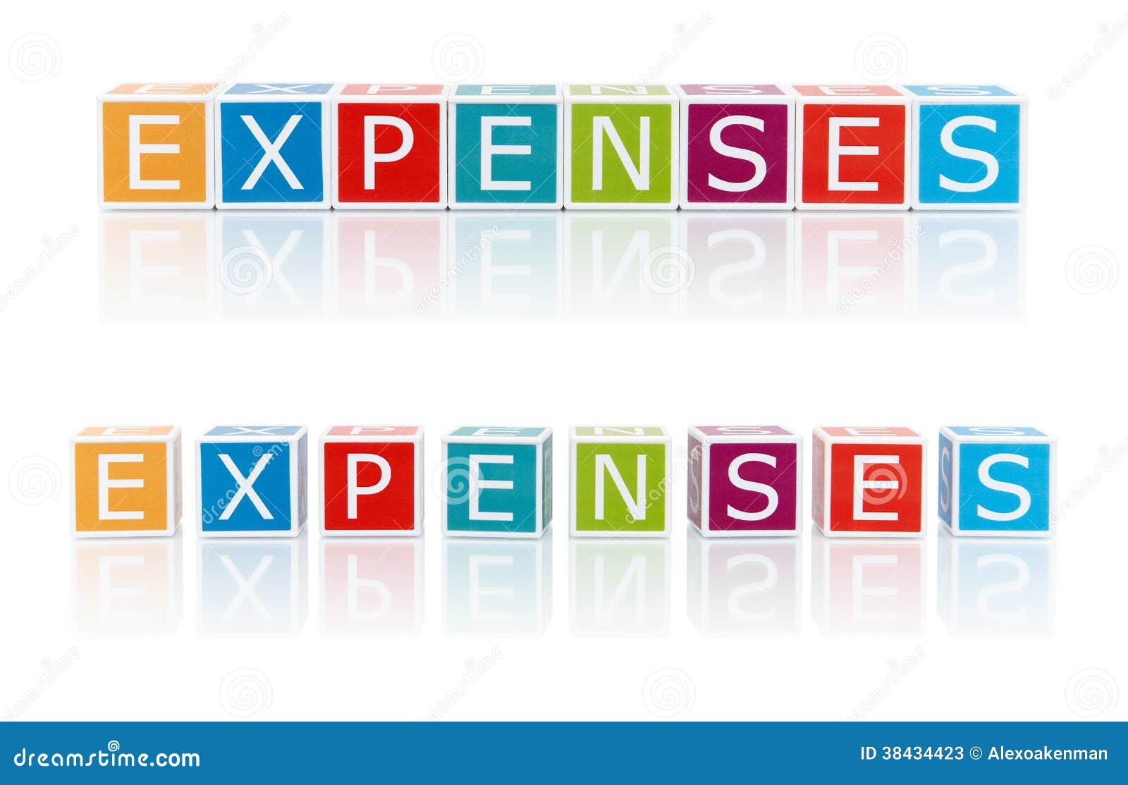 Report Topics with Color Blocks. Expenses Stock Image - Image of phrase ...