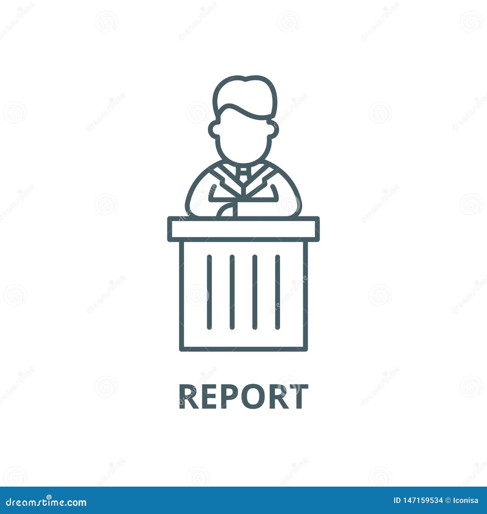 Report Vector Line Icon, Linear Concept, Outline Sign, Symbol Stock ...