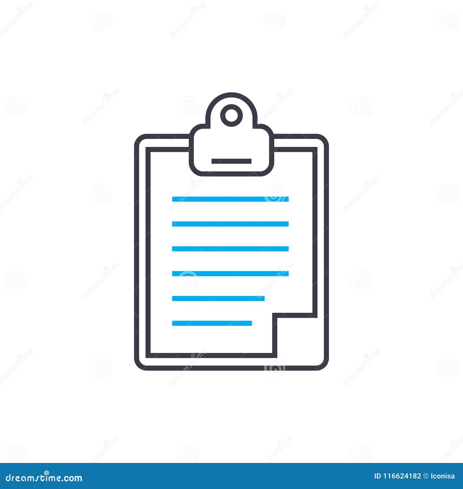 Daily Report Vector Thin Line Stroke Icon. daily Report Outline ...