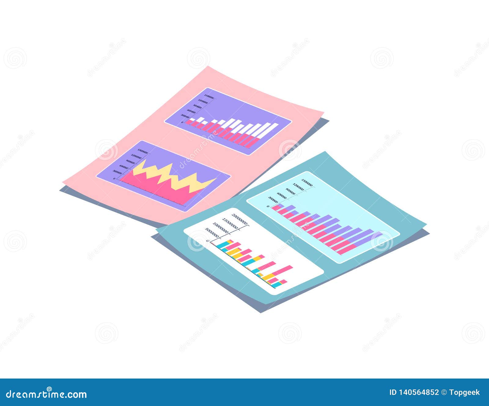 Documentation and Reports with Graphics Table Stock Vector ...