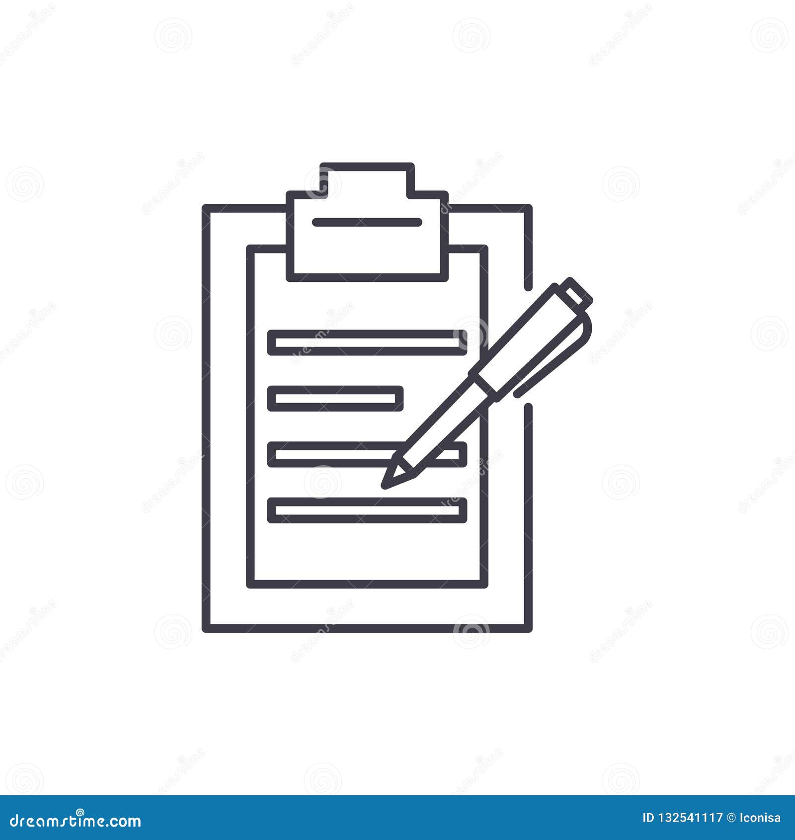 Report Writing Line Icon Concept. Report Writing Vector Linear ...