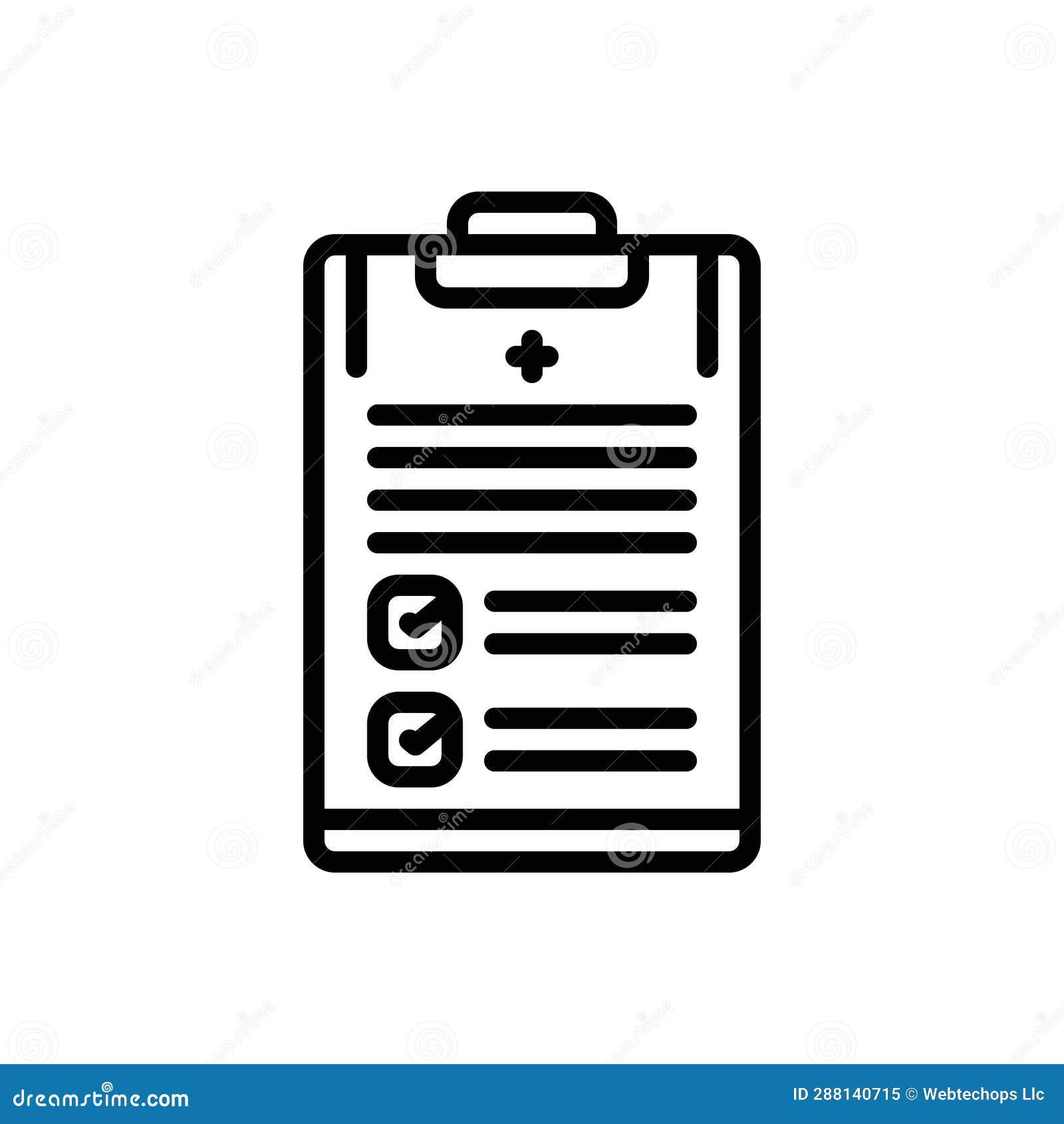 Black Line Icon for Reported, Contract and Checklist Stock Vector ...