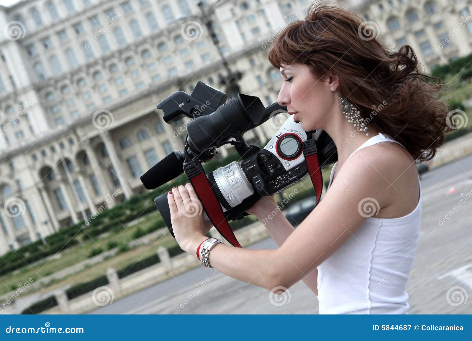 Reporter stock image. Image of portrait, female, young - 5844687