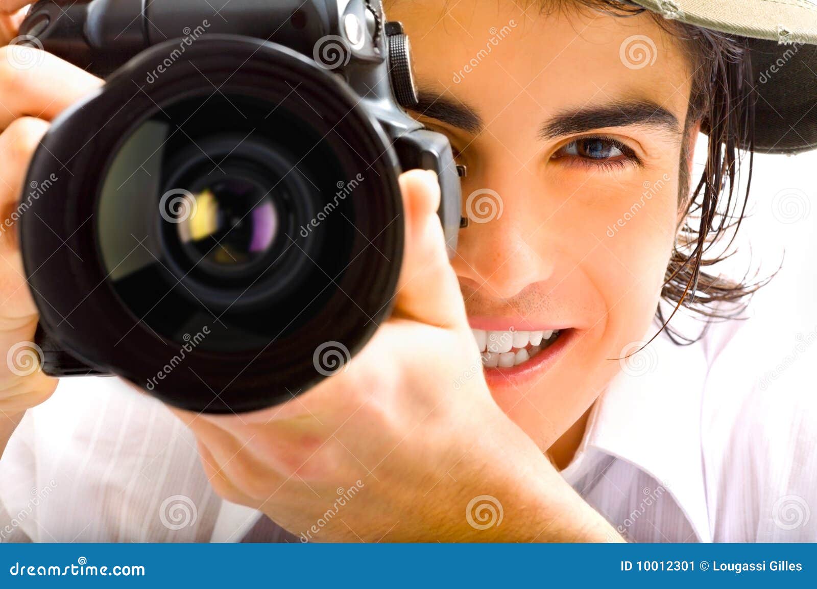 Reporter with camera stock image. Image of inch, photographer - 10012301