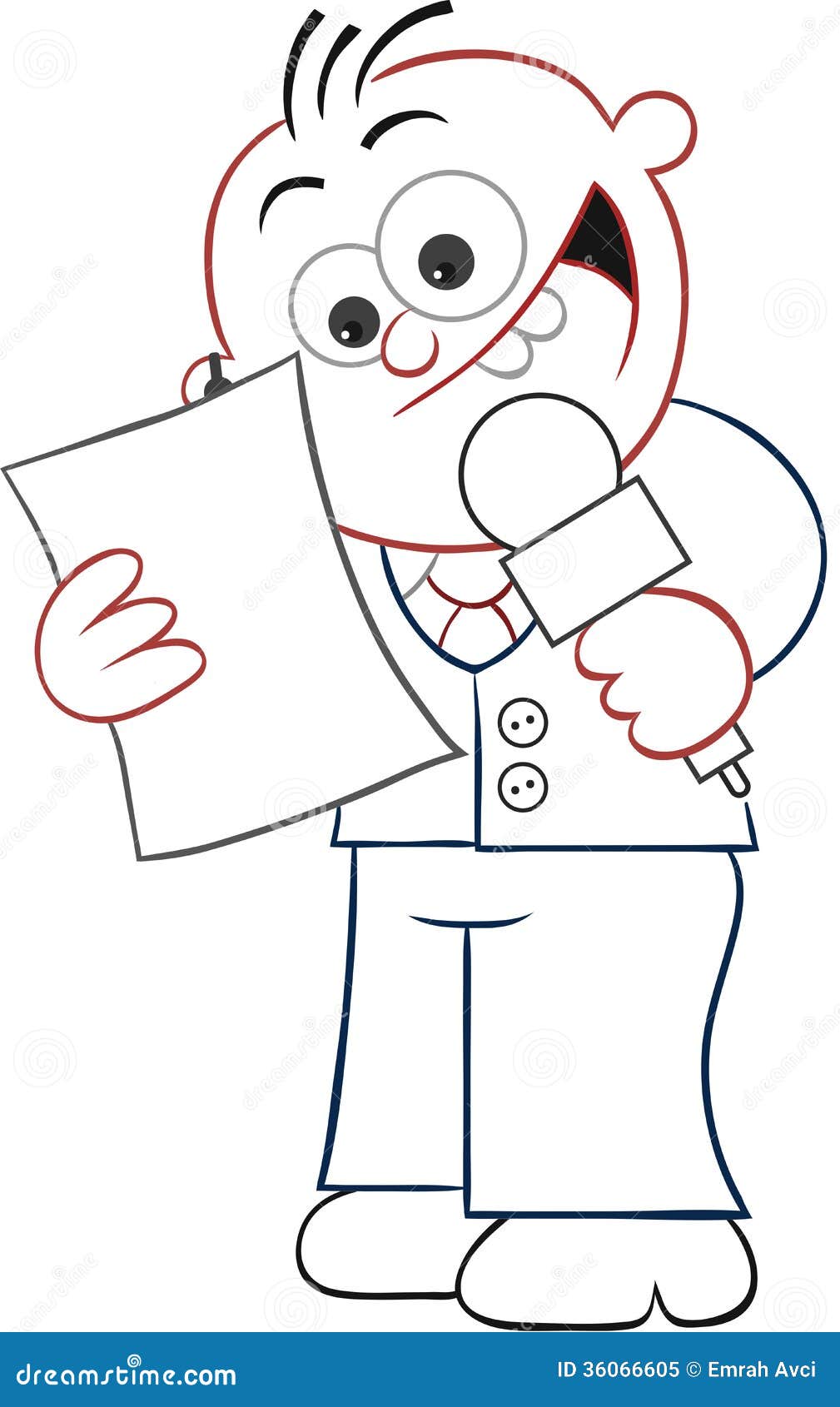 Reporter Happy stock vector. Illustration of information - 36066605