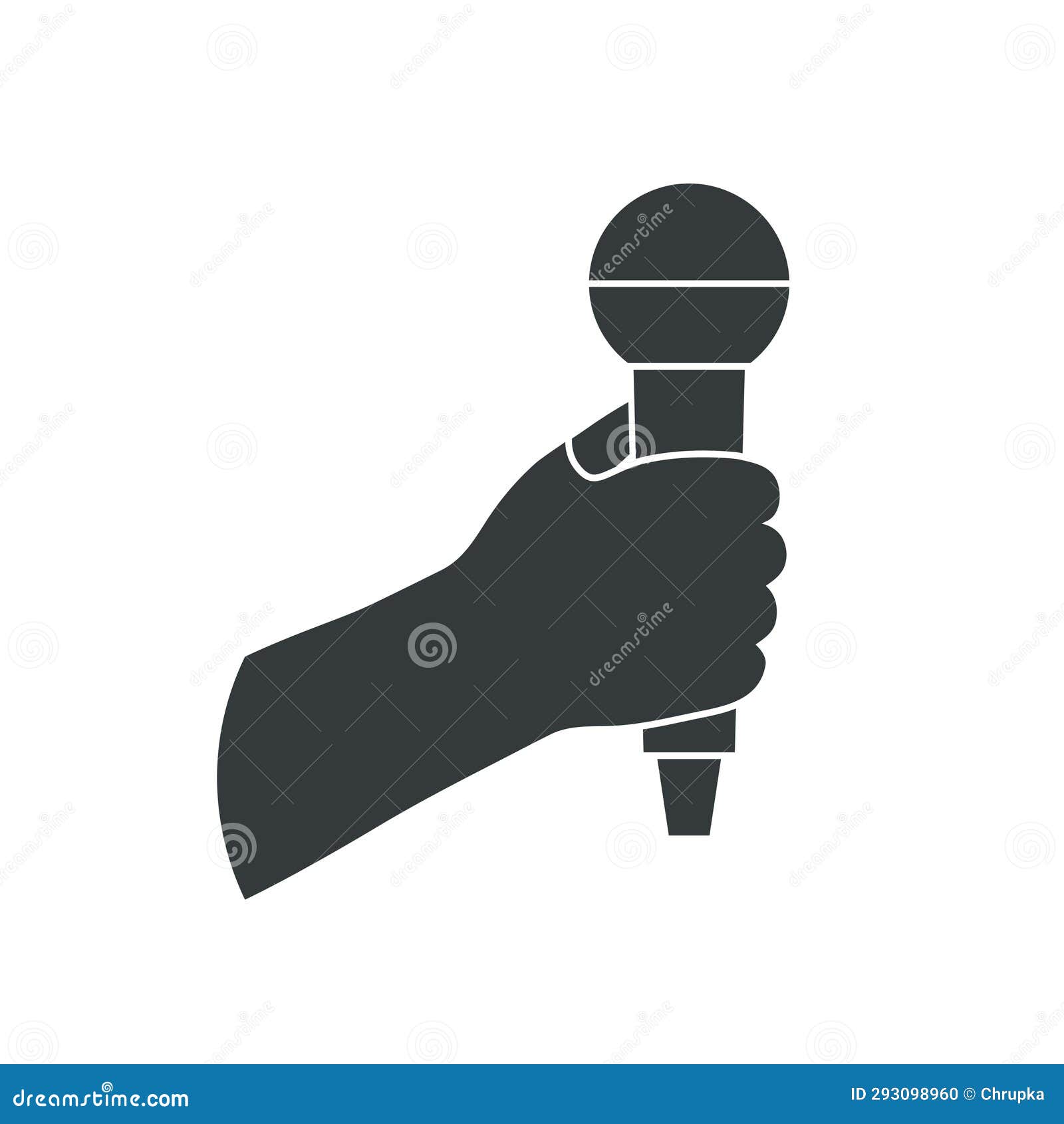 Reporter Holding a Microphone Icon Reporting News, Ininterview Concept ...