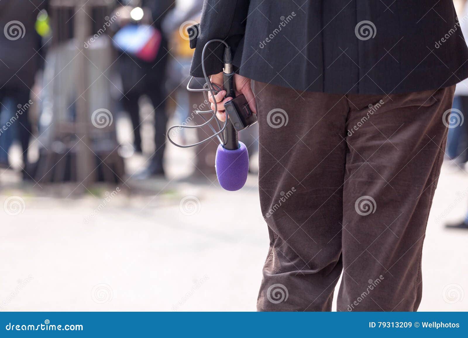 Reporter Holding a Microphone Stock Image - Image of information ...
