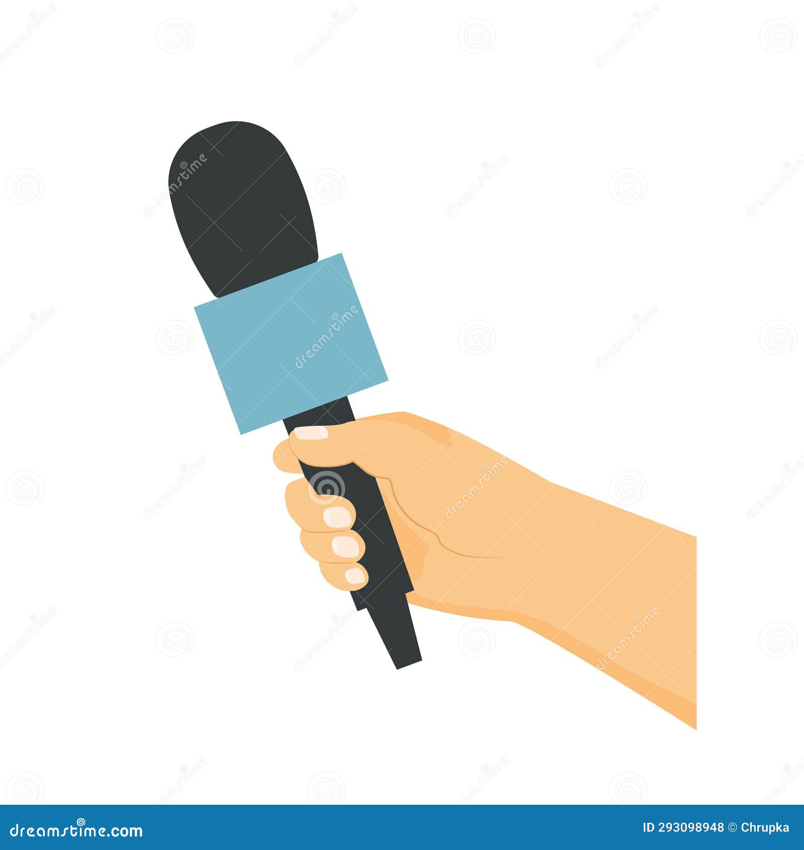 Reporter Holding a Microphone Reporting News, Ininterview Concept Stock ...
