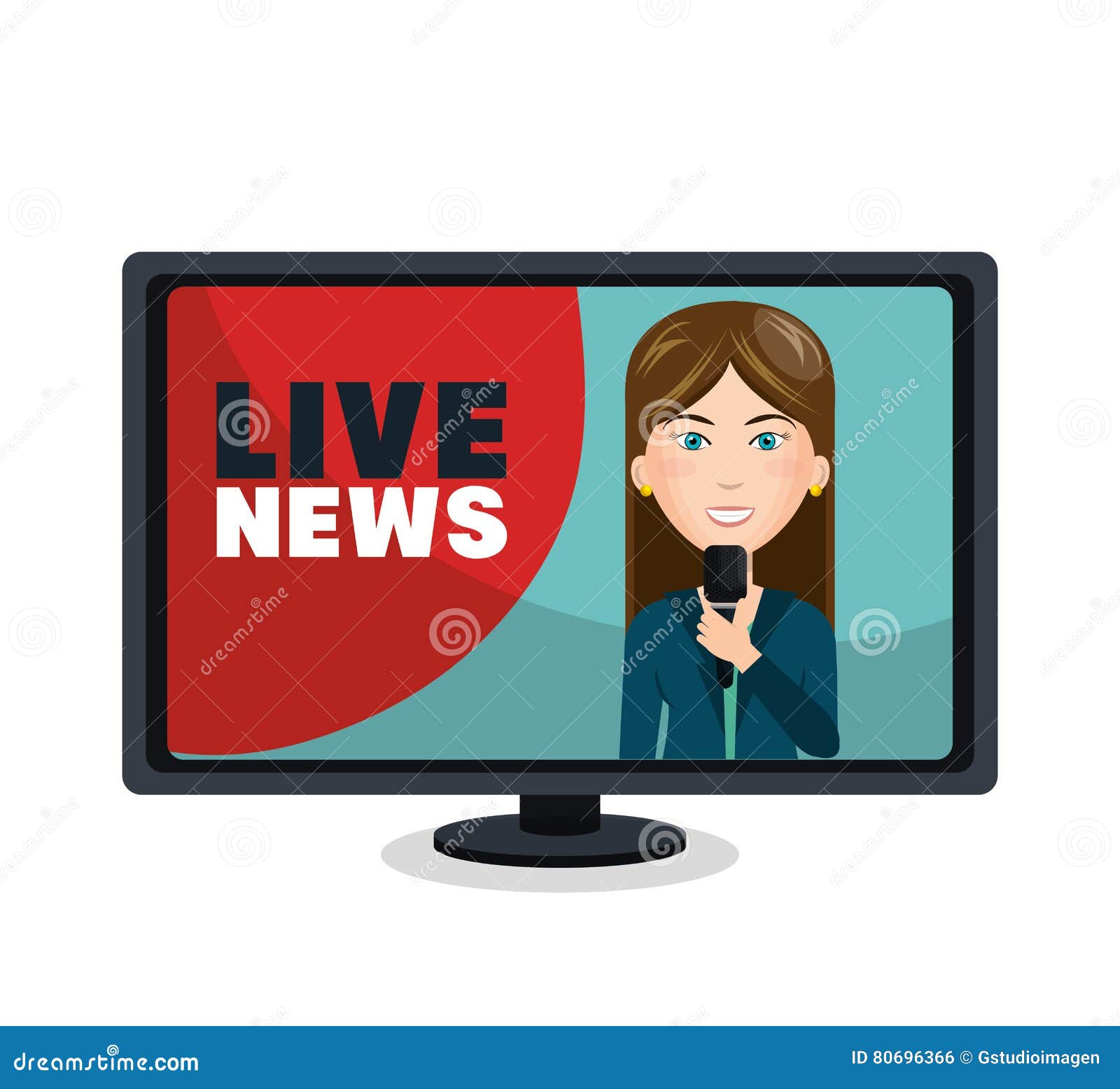 Reporter Live News Isolated Icon Stock Vector - Illustration of modern ...