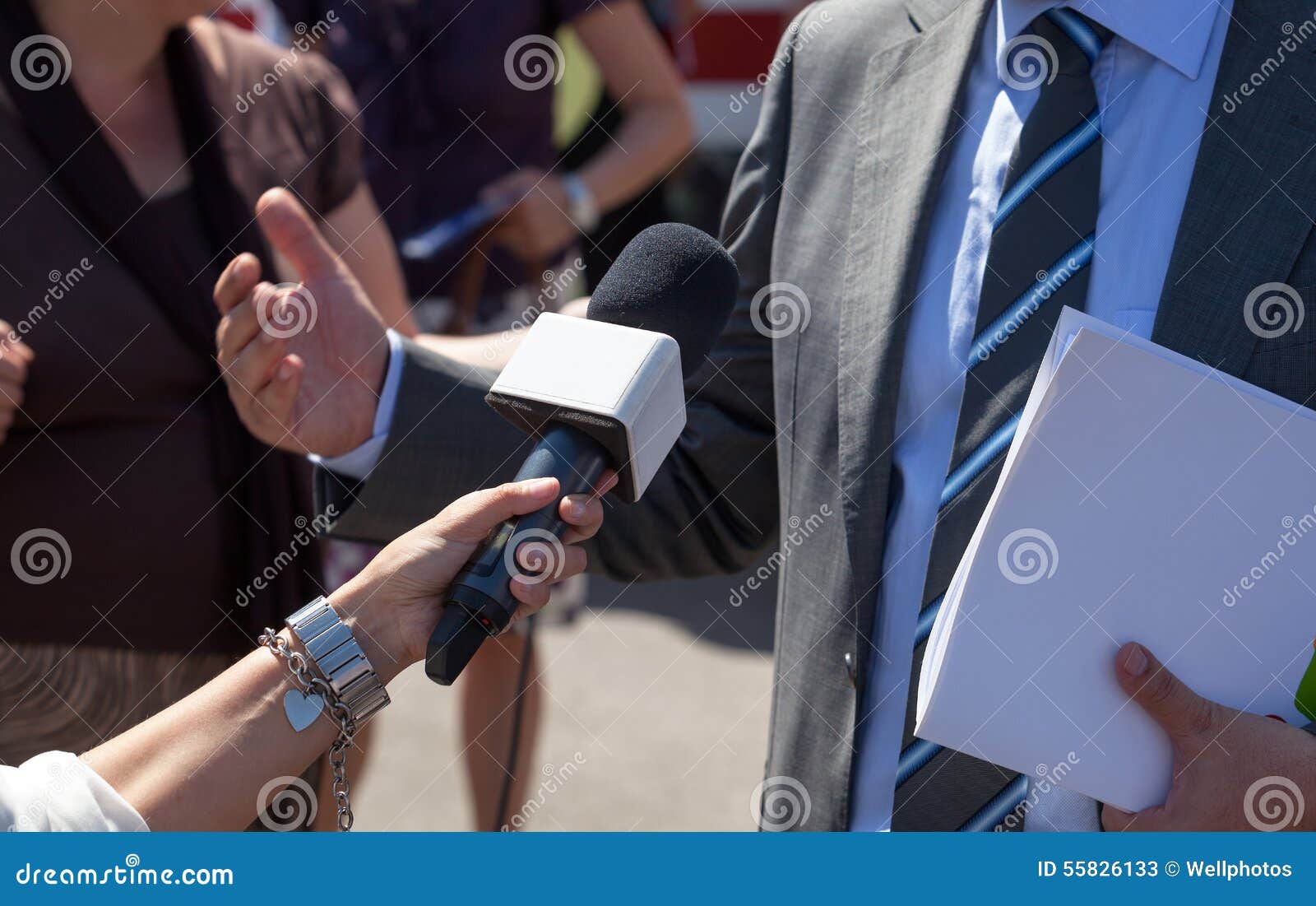 Reporter making interview stock image. Image of live - 55826133