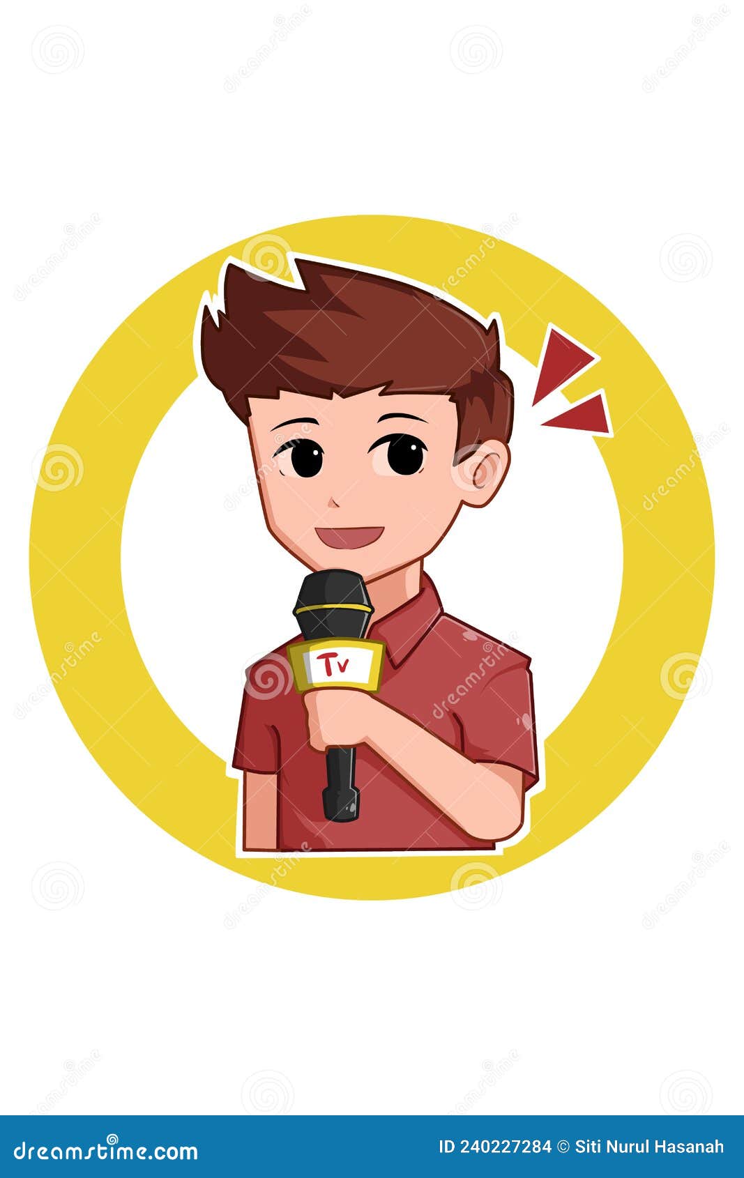 Male Reporter Has Live Broadcasting Stock Vector - Illustration of ...