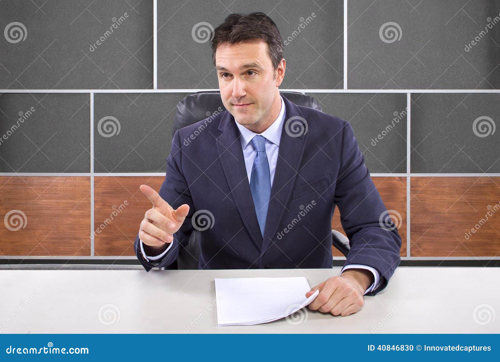 Reporter in News Room stock photo. Image of broadcasting - 40846830