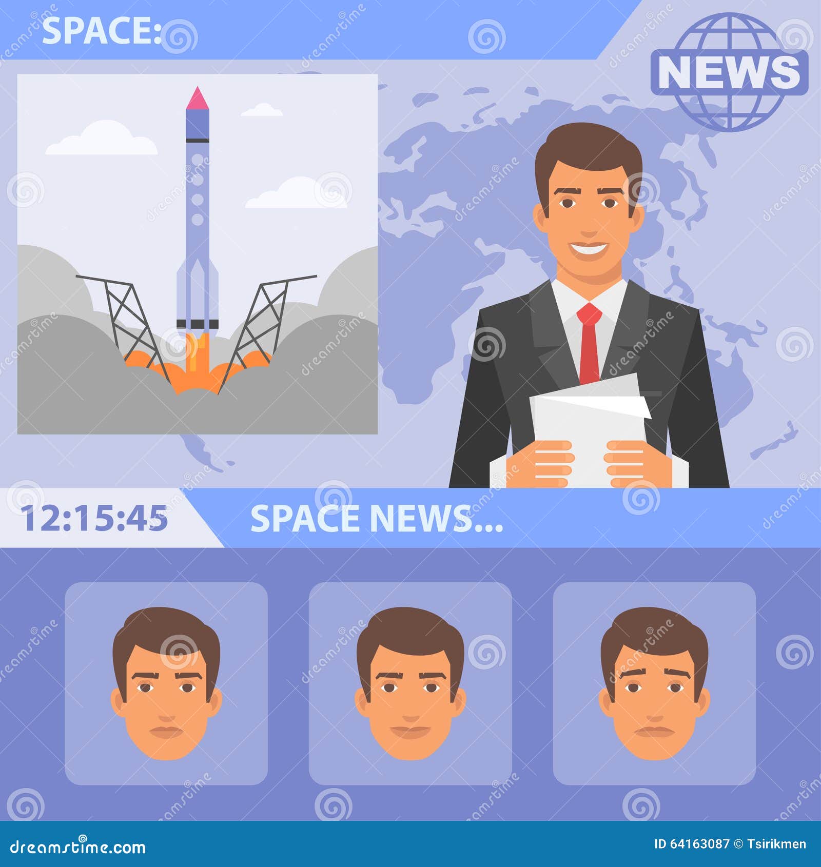 Reporter and news space stock vector. Illustration of reporter - 64163087