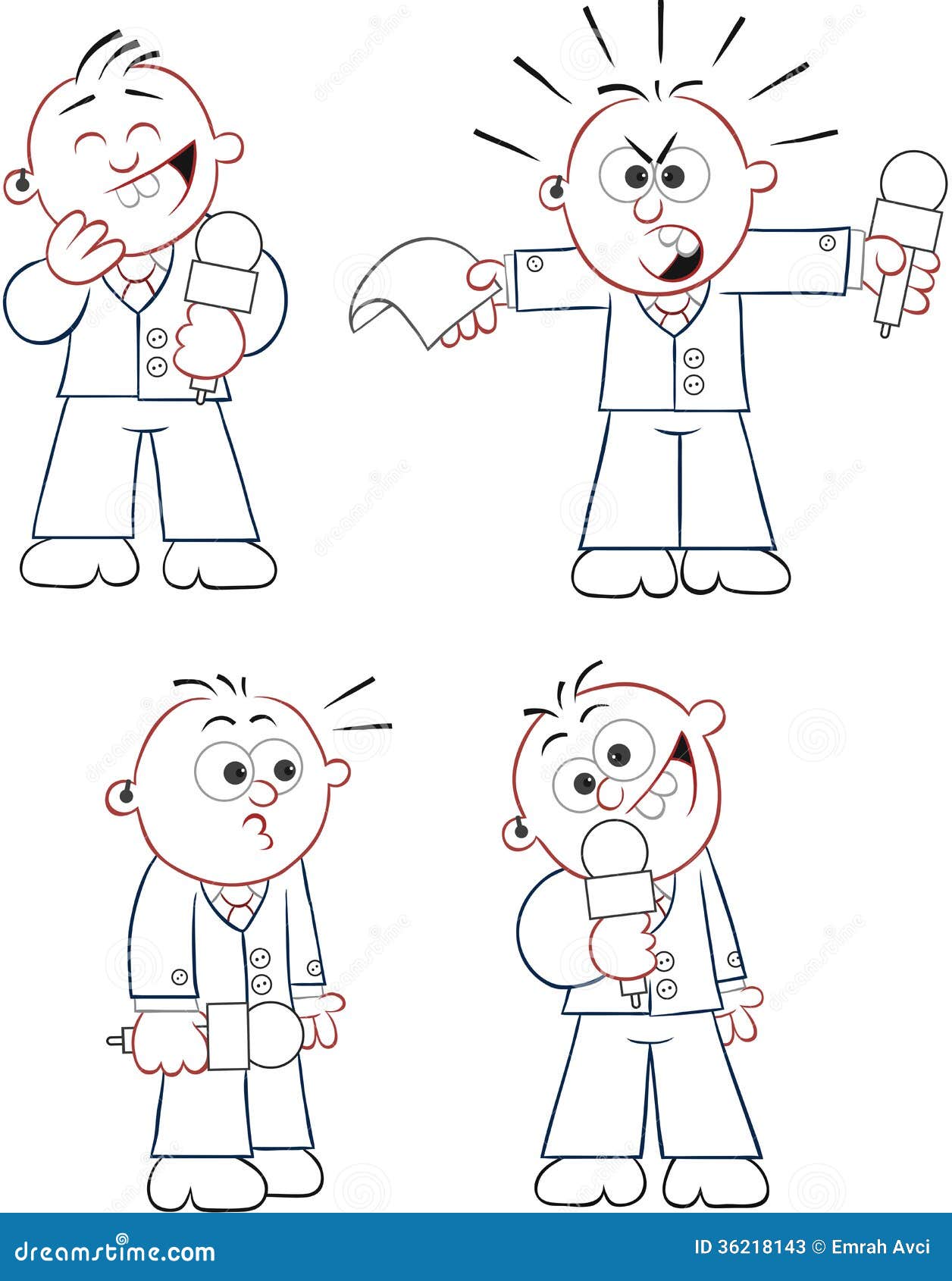 Reporter Set stock illustration. Illustration of draw - 36218143