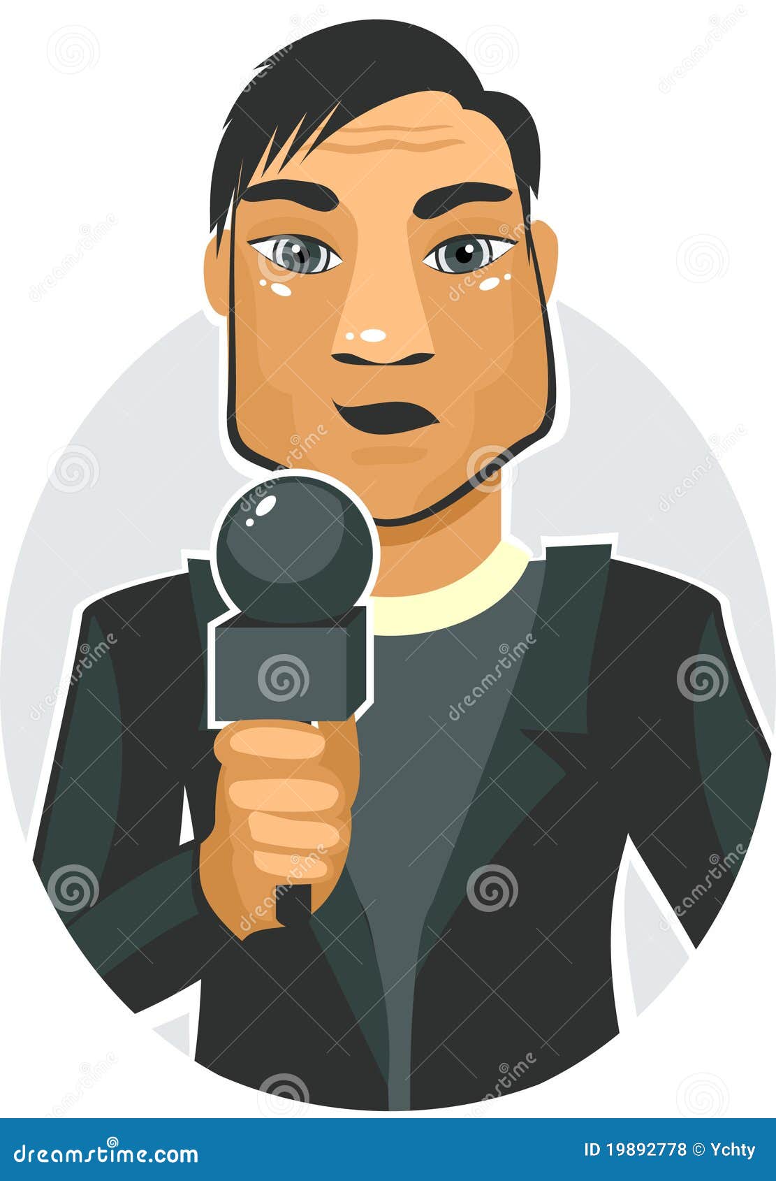 Reporter (vector) stock vector. Illustration of microphone - 19892778