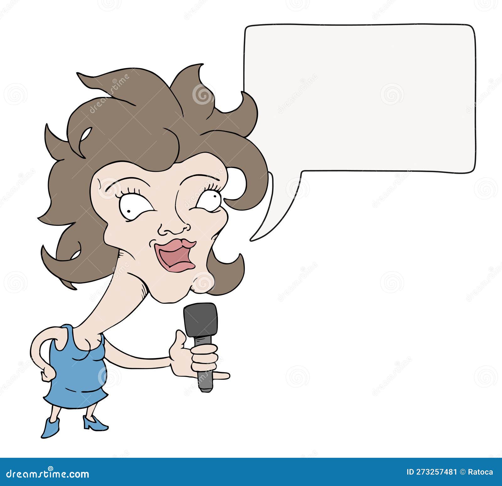 Reporter woman draw stock vector. Illustration of cheerful - 273257481