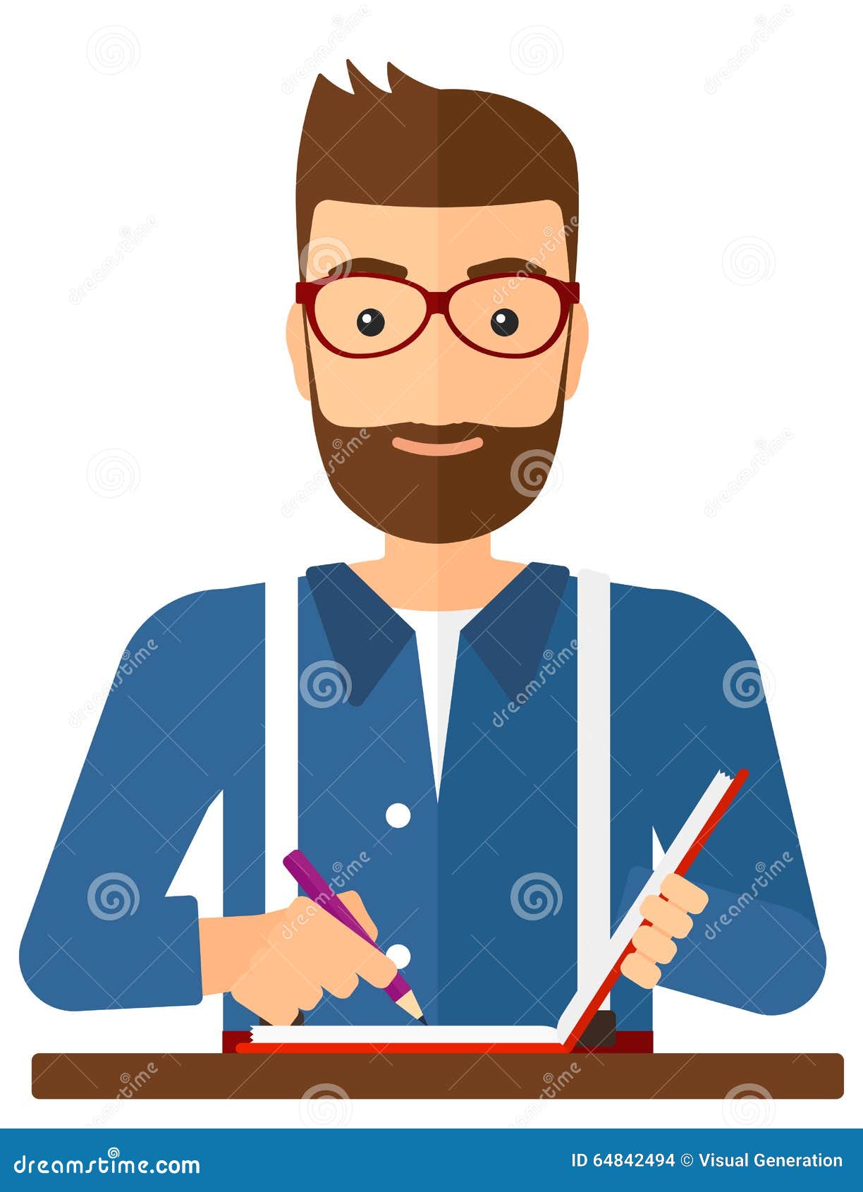 Man Note Pad Writing Stock Illustrations – 294 Man Note Pad Writing ...