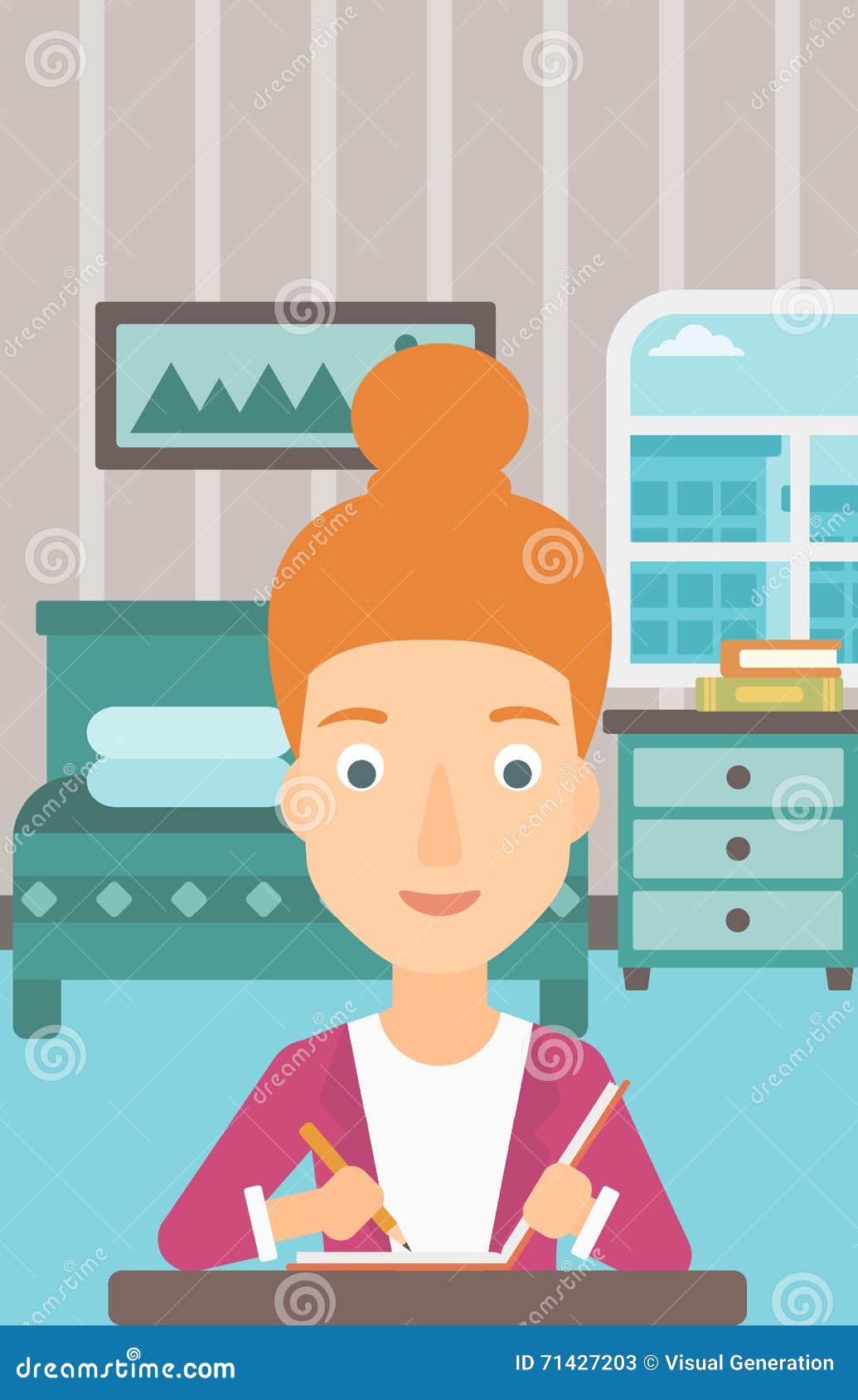 Reporter with writing-pad. stock vector. Illustration of paper - 71427203