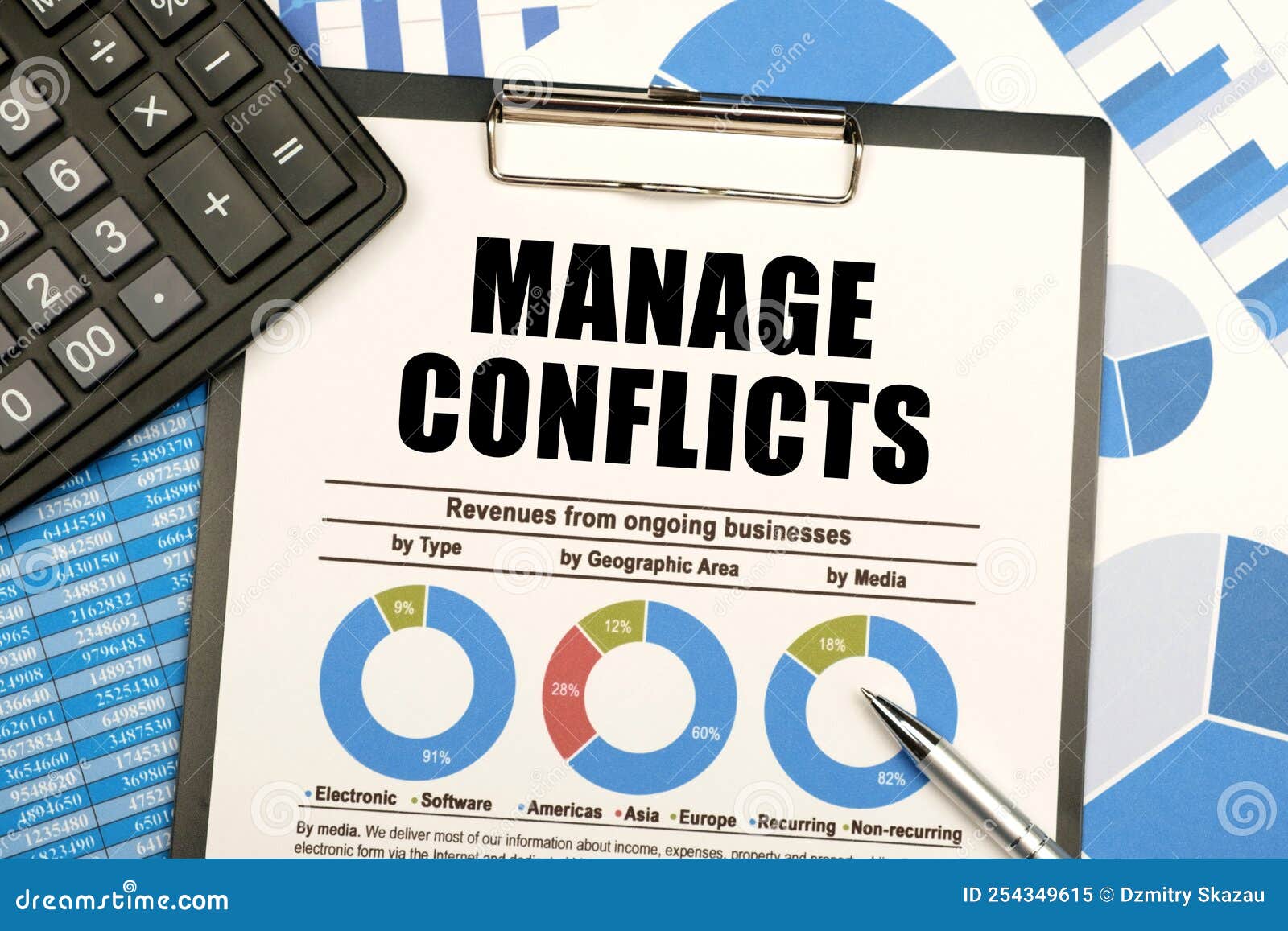 On the Reporting Documents, There are Office Items and a Tablet with ...