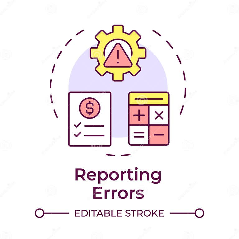 Reporting Errors Multi Color Concept Icon Stock Illustration ...
