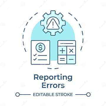 Reporting Errors Soft Blue Concept Icon Stock Illustration ...