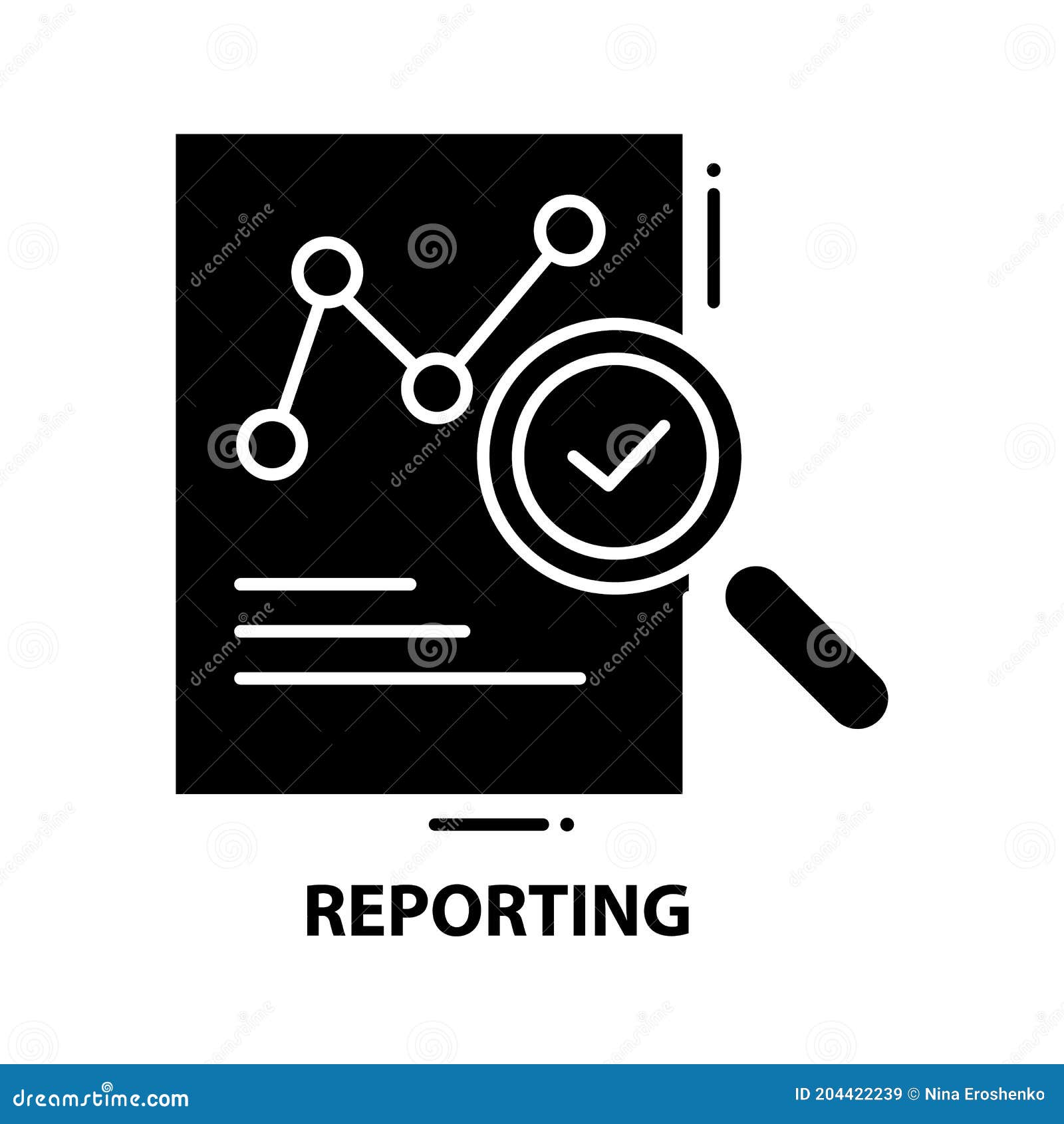 Reporting Icon, Black Vector Sign With Editable Strokes, Concept ...