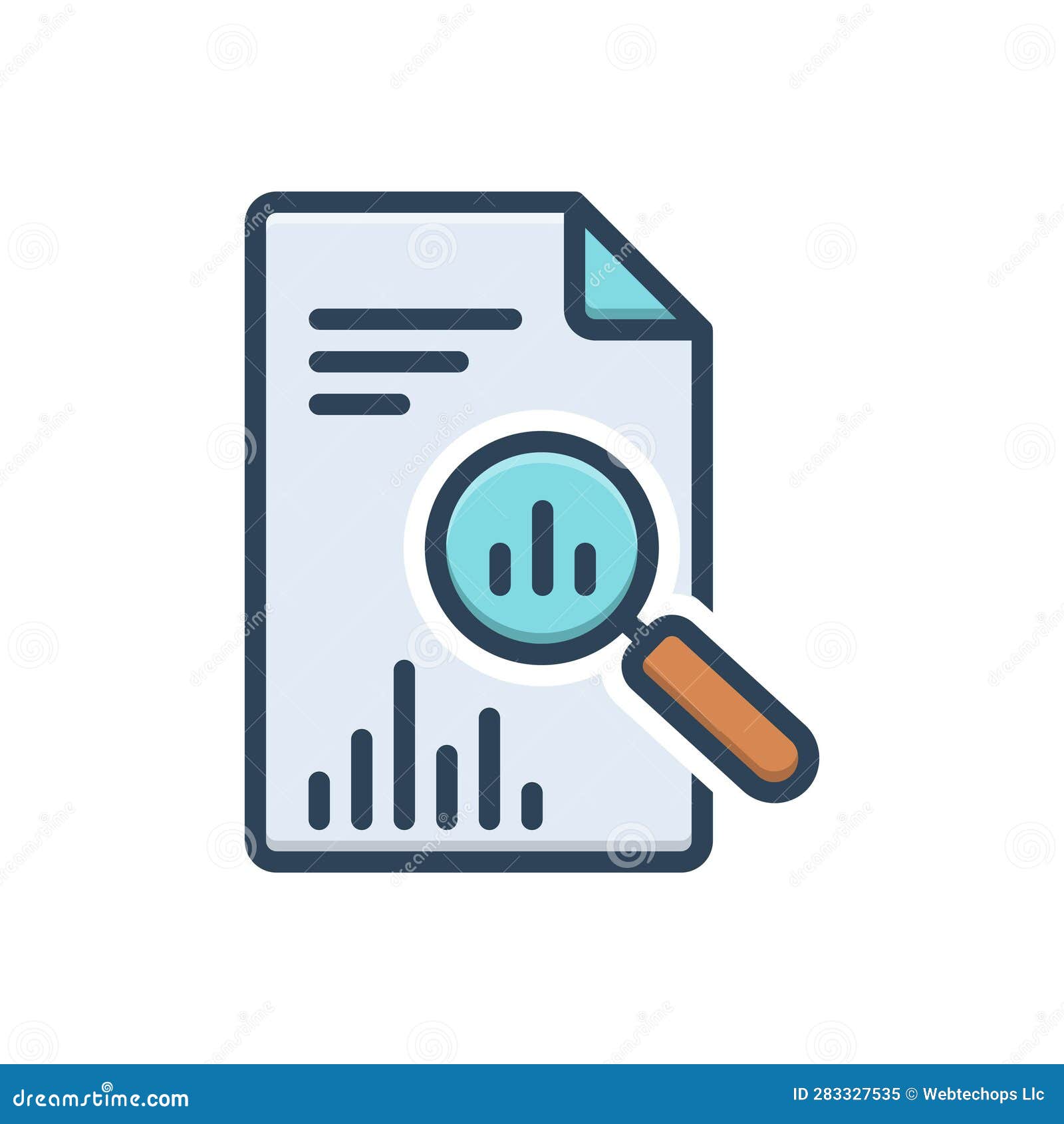 Color Illustration Icon for Reporting, Document and Financial Stock ...