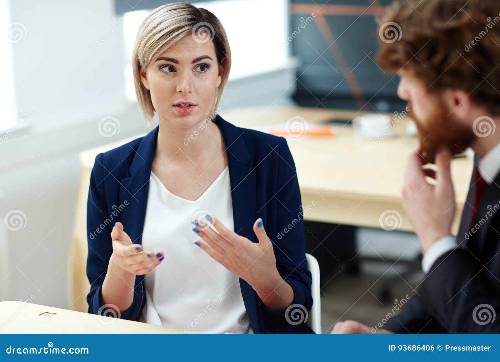 Reporting news stock photo. Image of talking, interview - 93686406