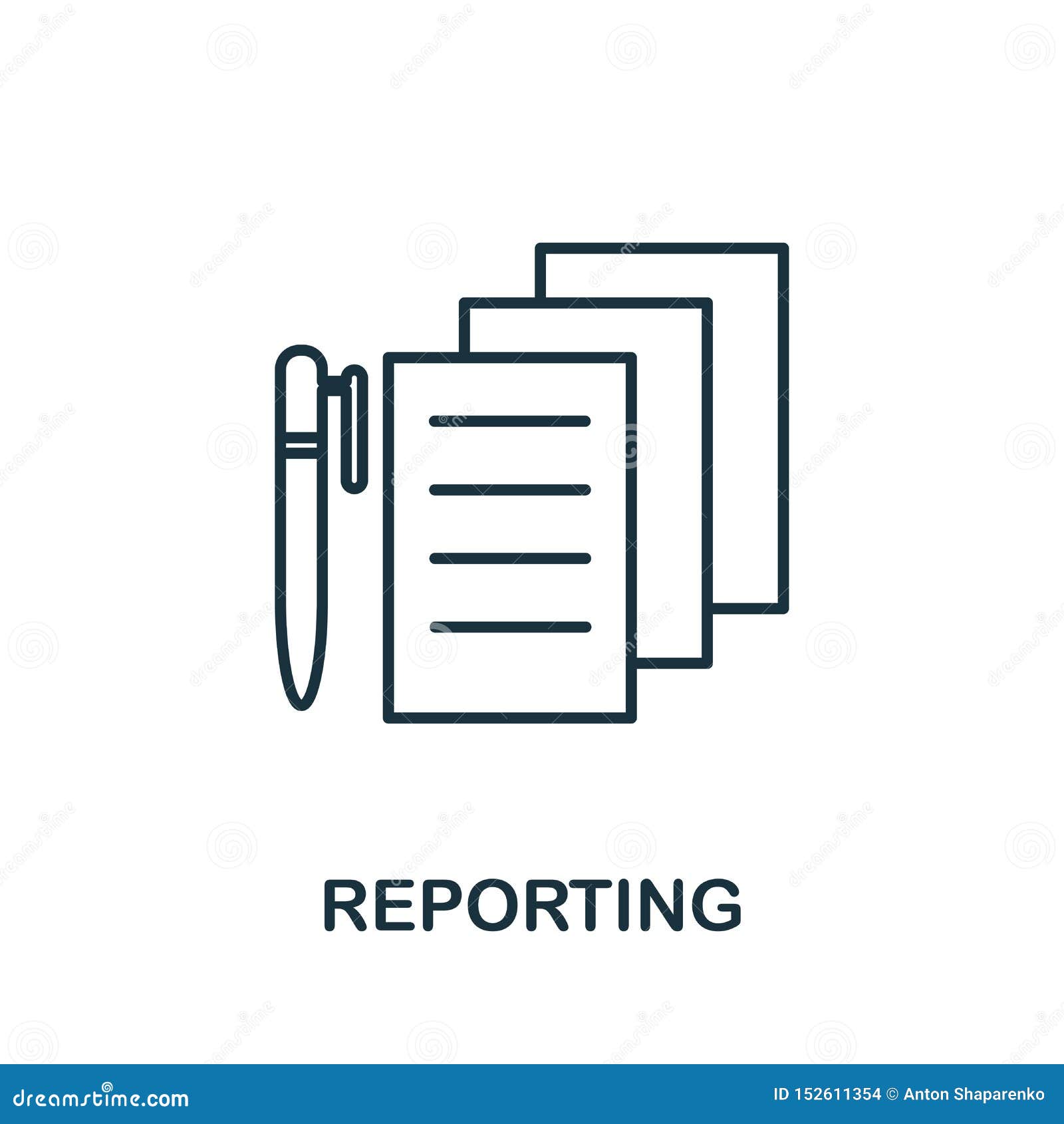 Reporting Outline Icon. Thin Line Concept Element from Business ...