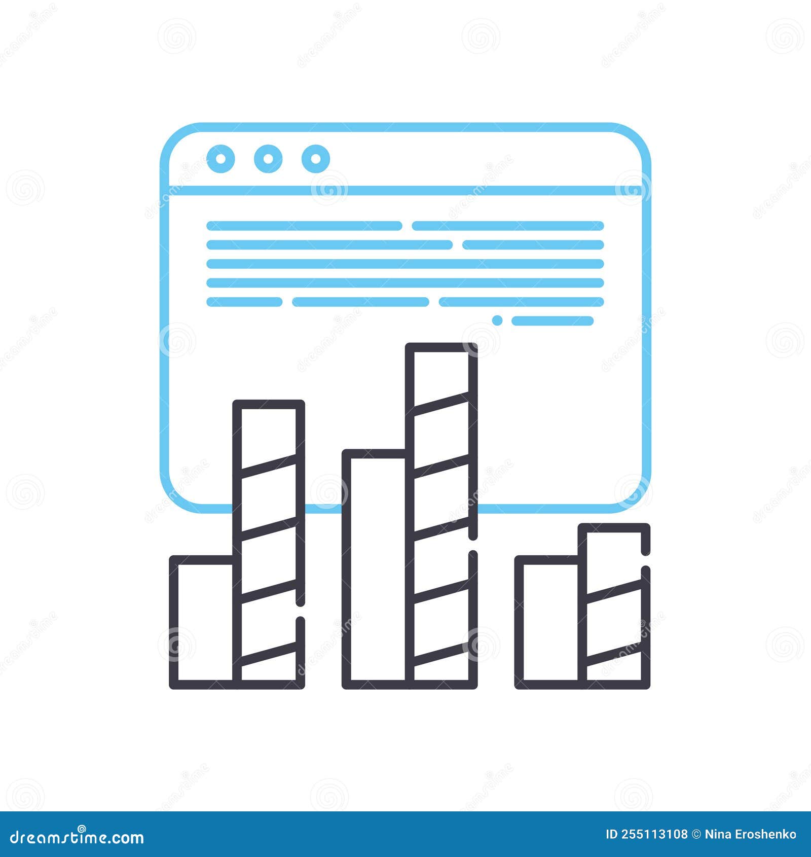 Reporting Support Line Icon, Outline Symbol, Vector Illustration ...