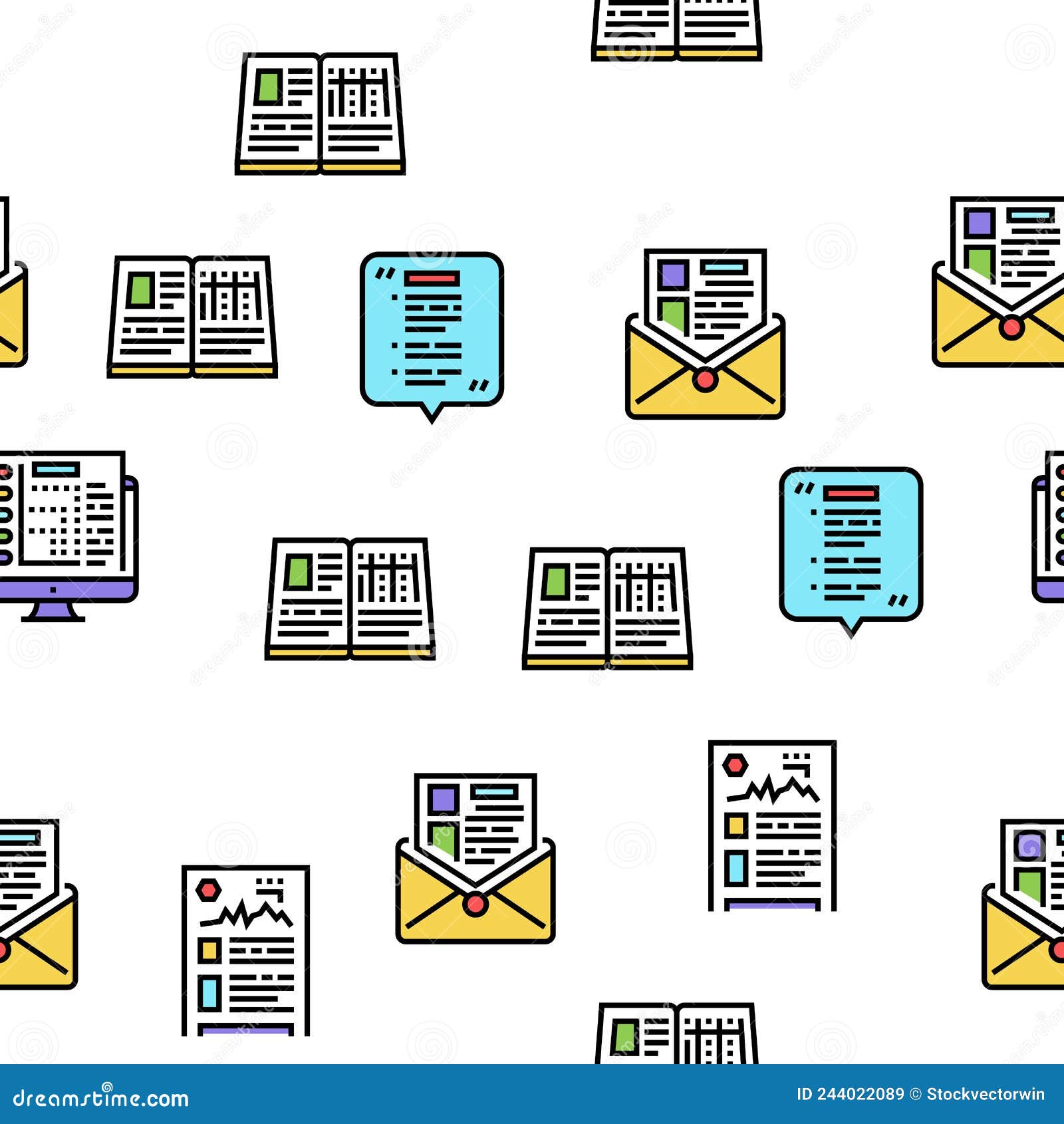 Reports Documentation Vector Seamless Pattern Stock Vector ...