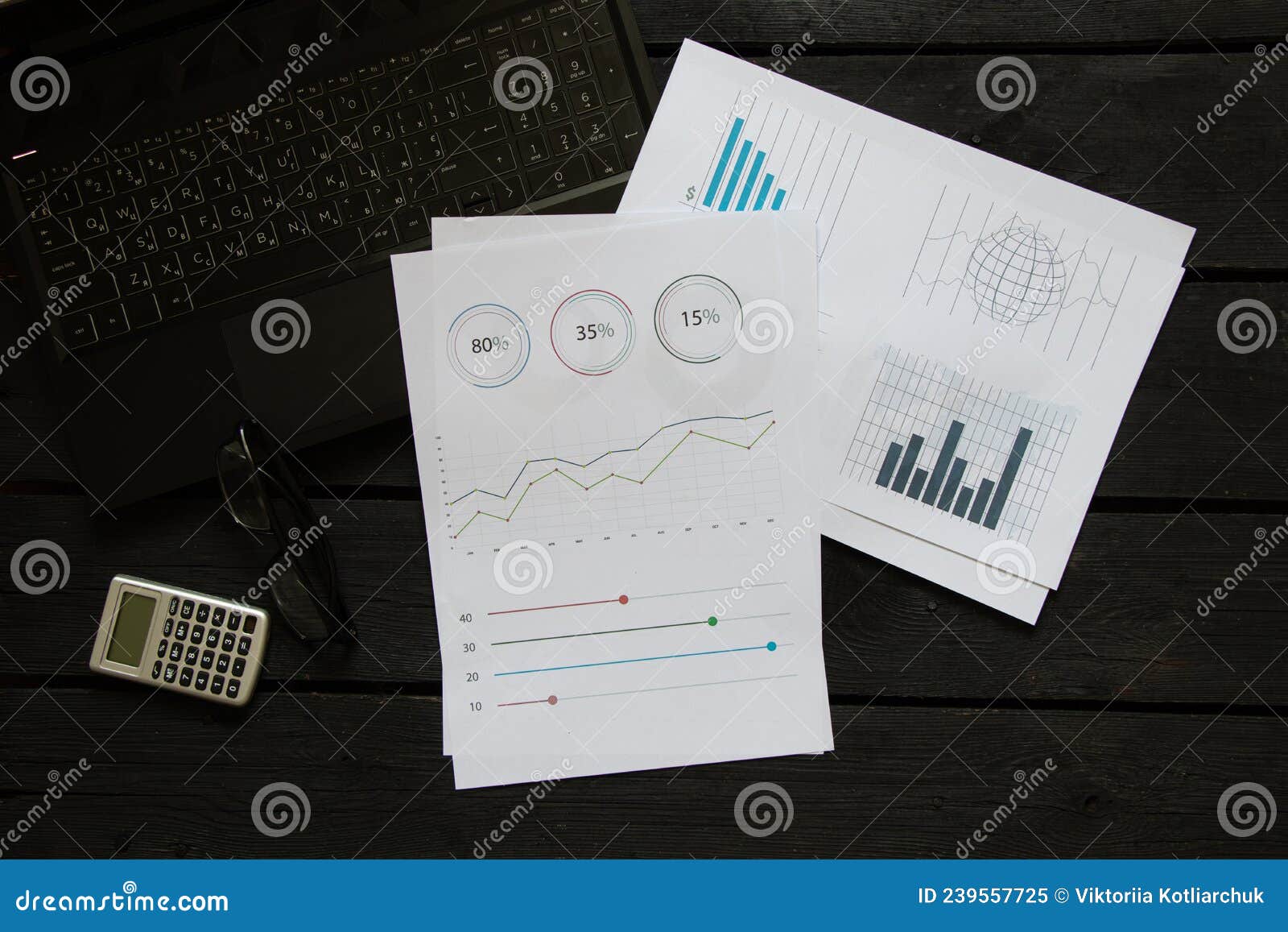 Reports and Histograms on Paper on the Table, Analytics and Statistics ...