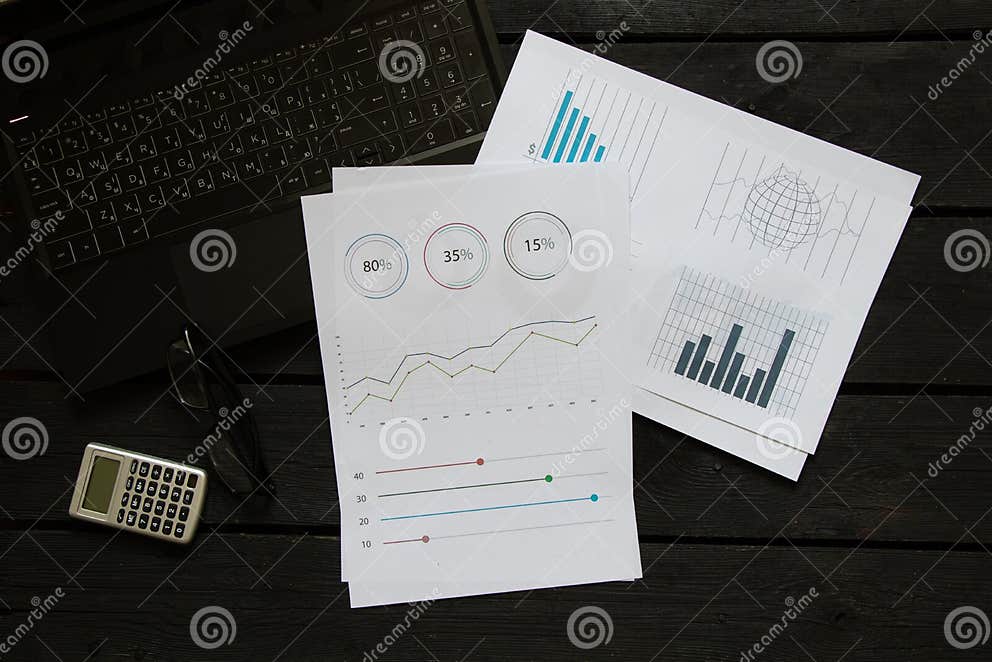 Reports and Histograms on Paper on the Table, Analytics and Statistics ...
