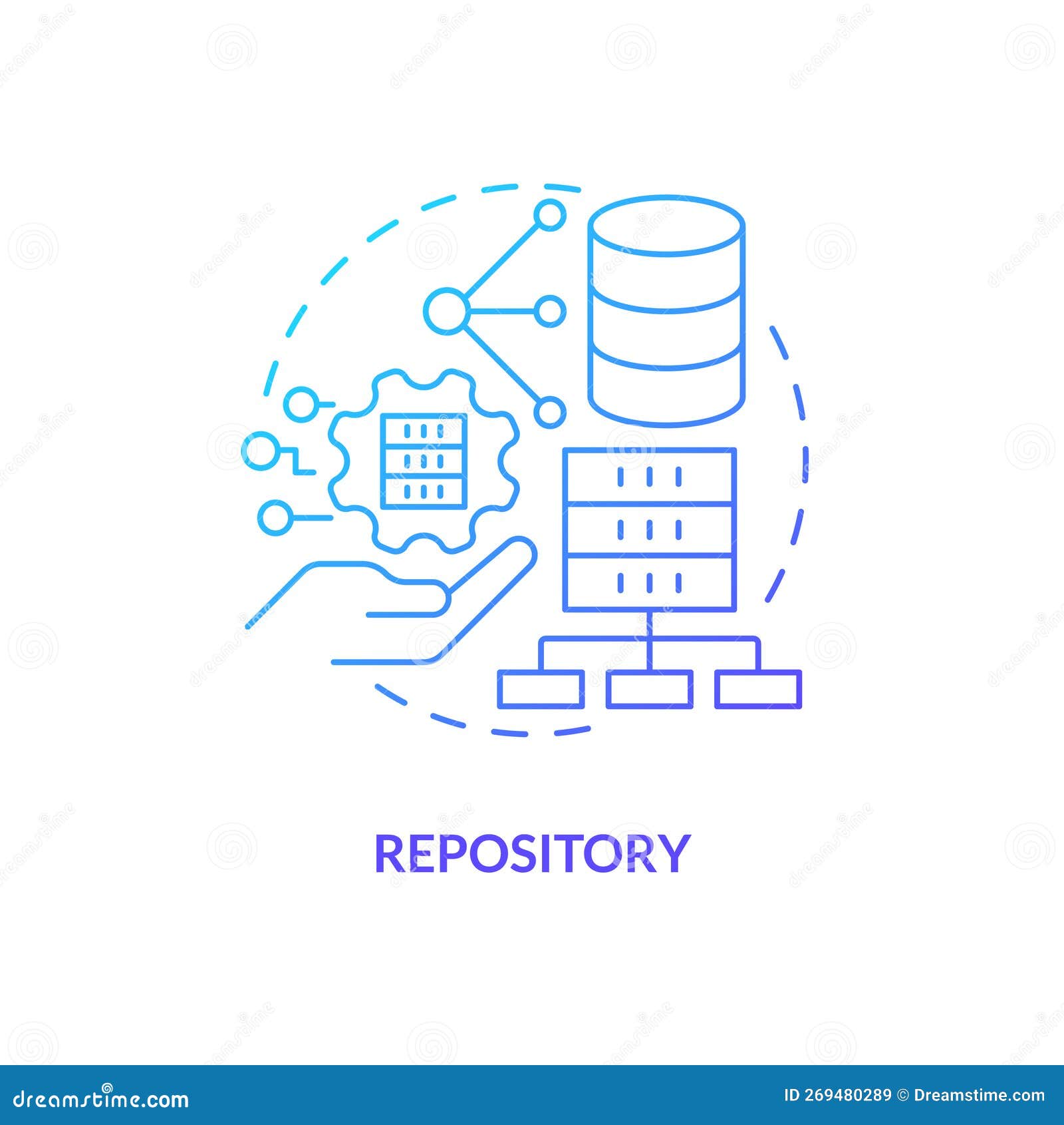 Repository Blue Gradient Concept Icon Stock Vector - Illustration of ...
