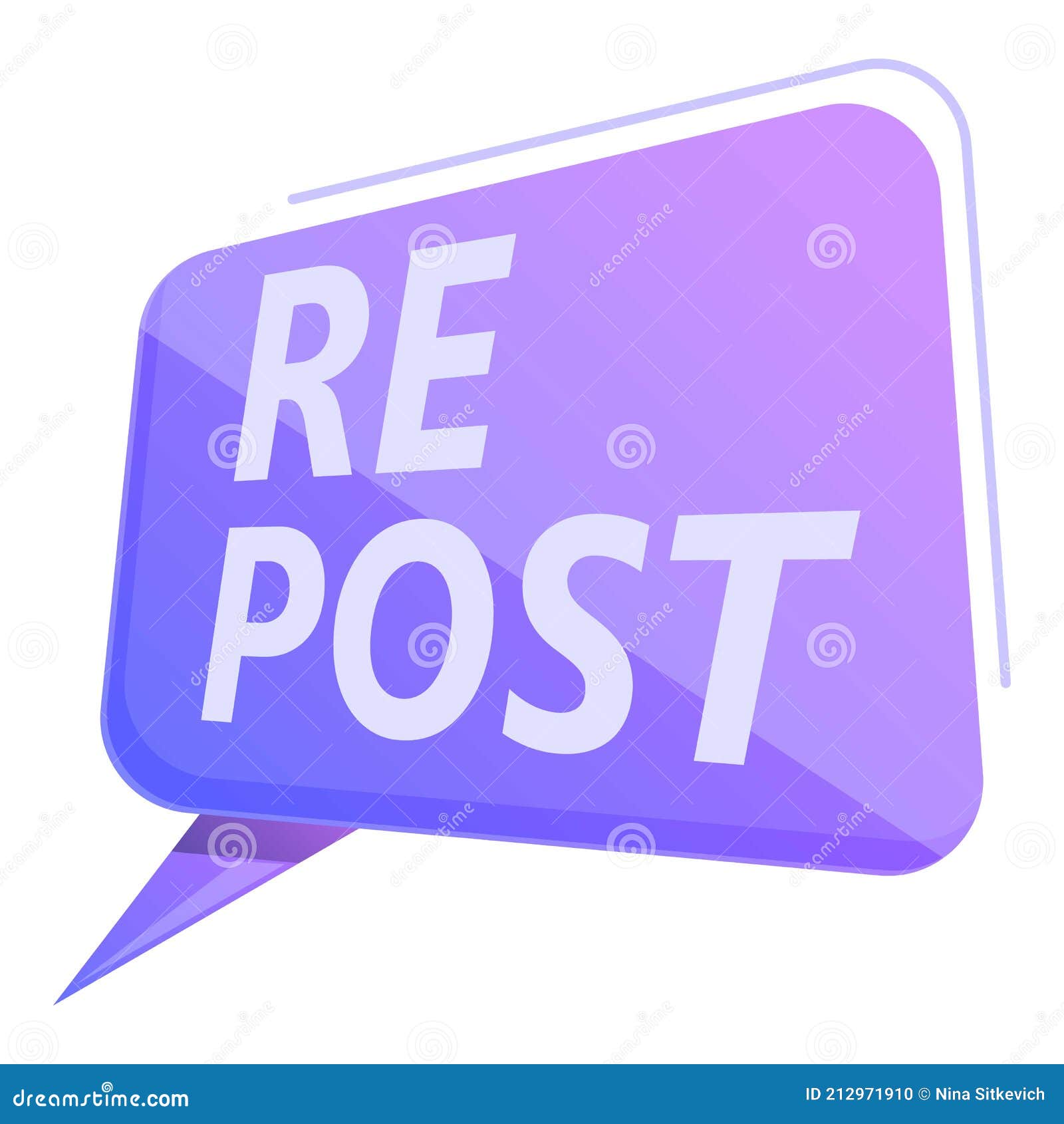 Repost Bubble Icon, Cartoon Style Stock Vector - Illustration of love ...