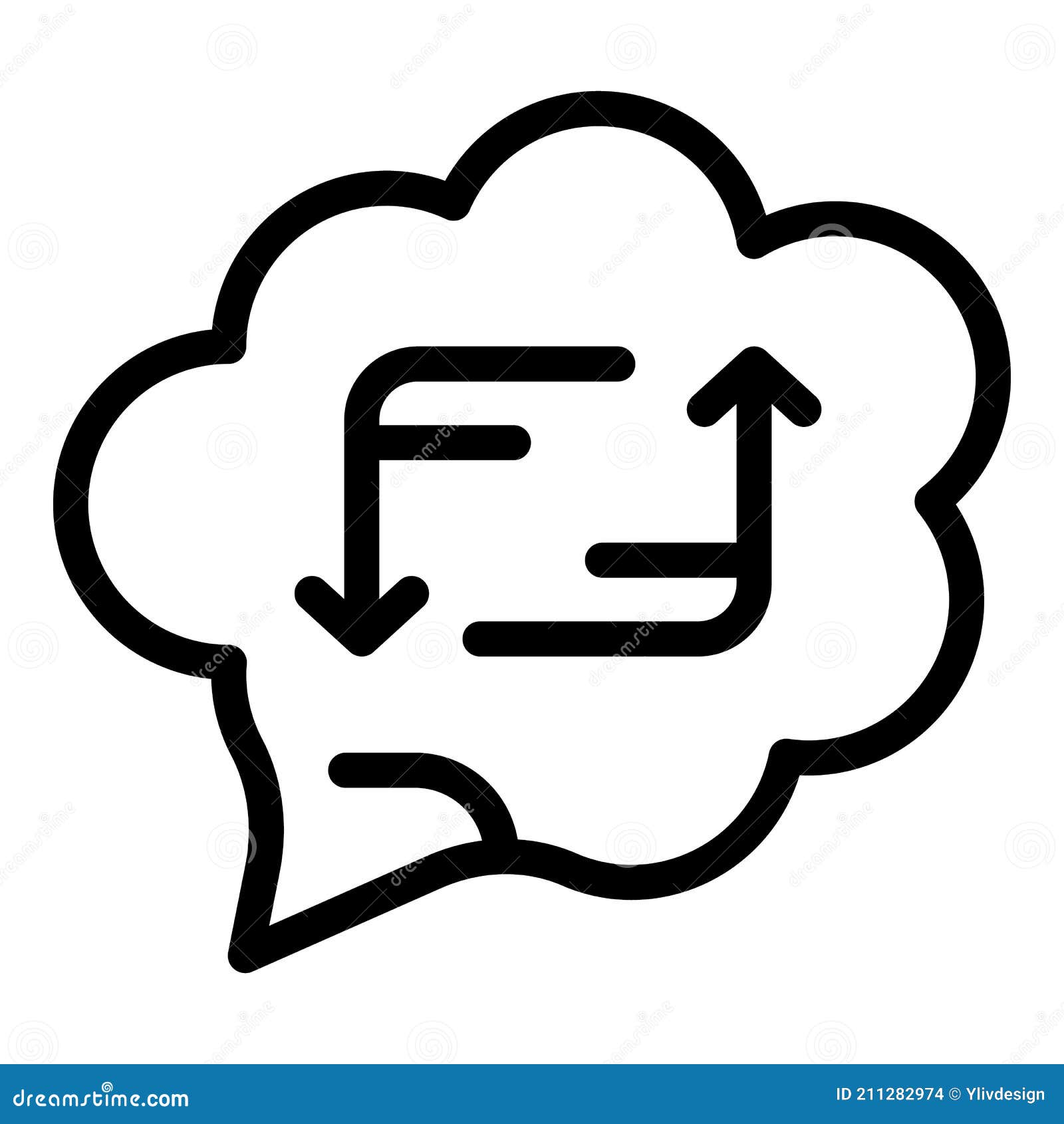 Repost Button Icon, Outline Style Stock Vector - Illustration of thin ...