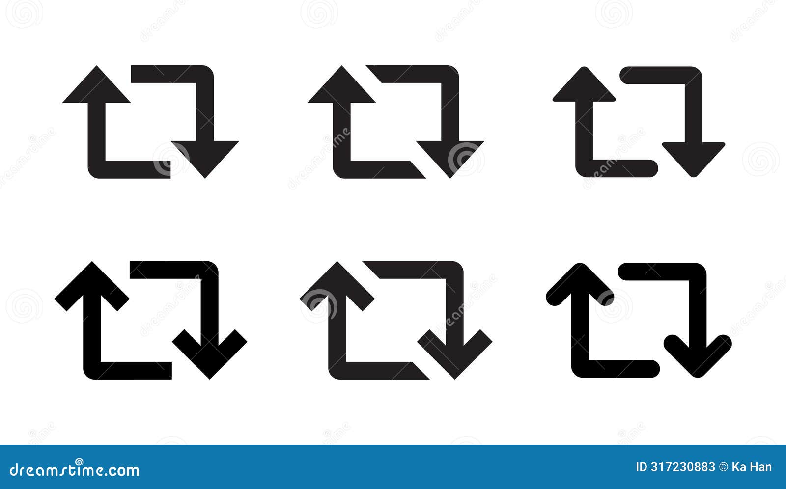 Repost Icon Set Collection. Repeat Concept in Generic Style Stock ...