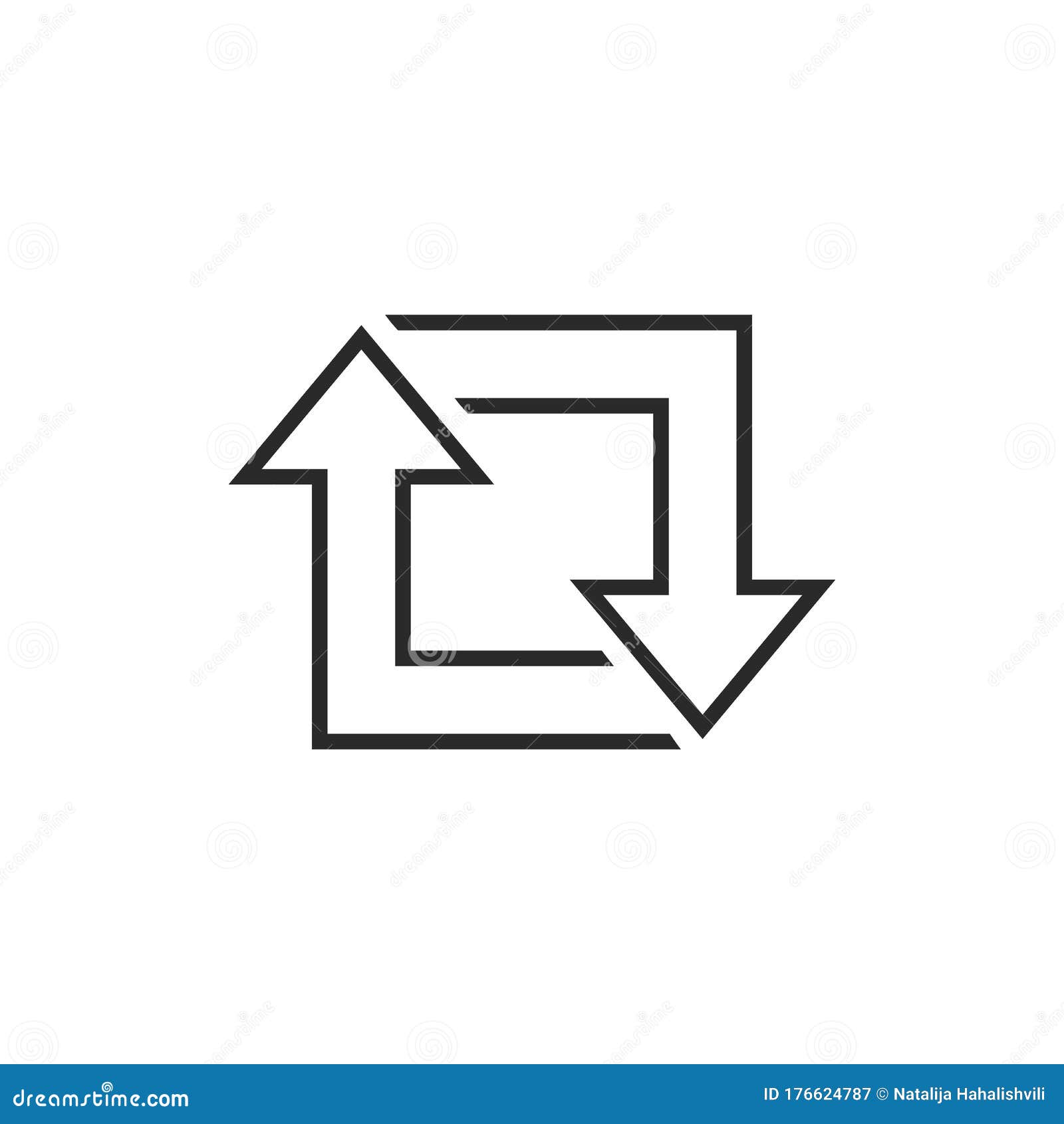 Repost Line Icon Set, Repost Symbol, Repost Sign. Vector Illustration ...