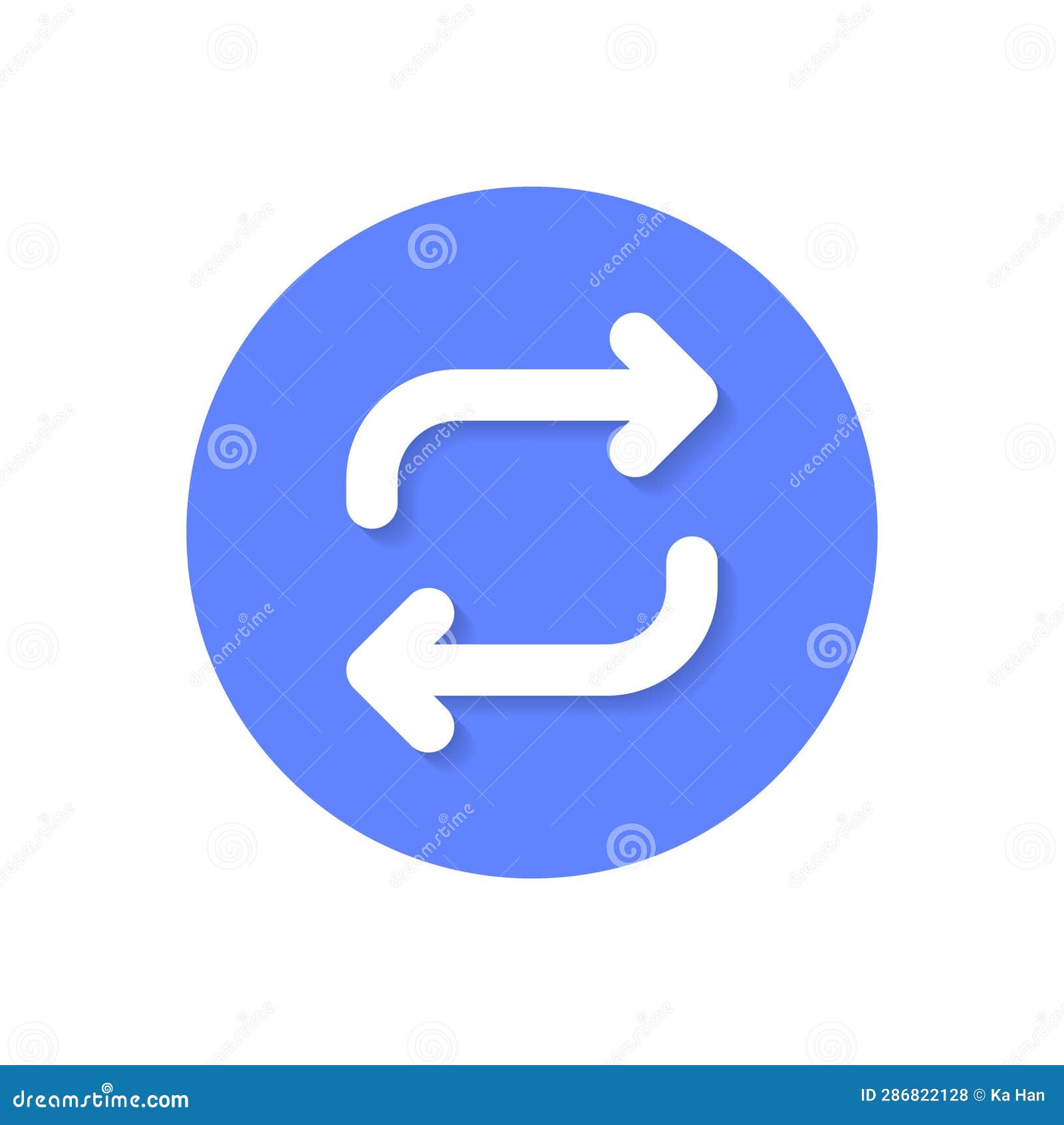 Repost, Retweet, Share Button Icon Vector in Flat Style Stock ...