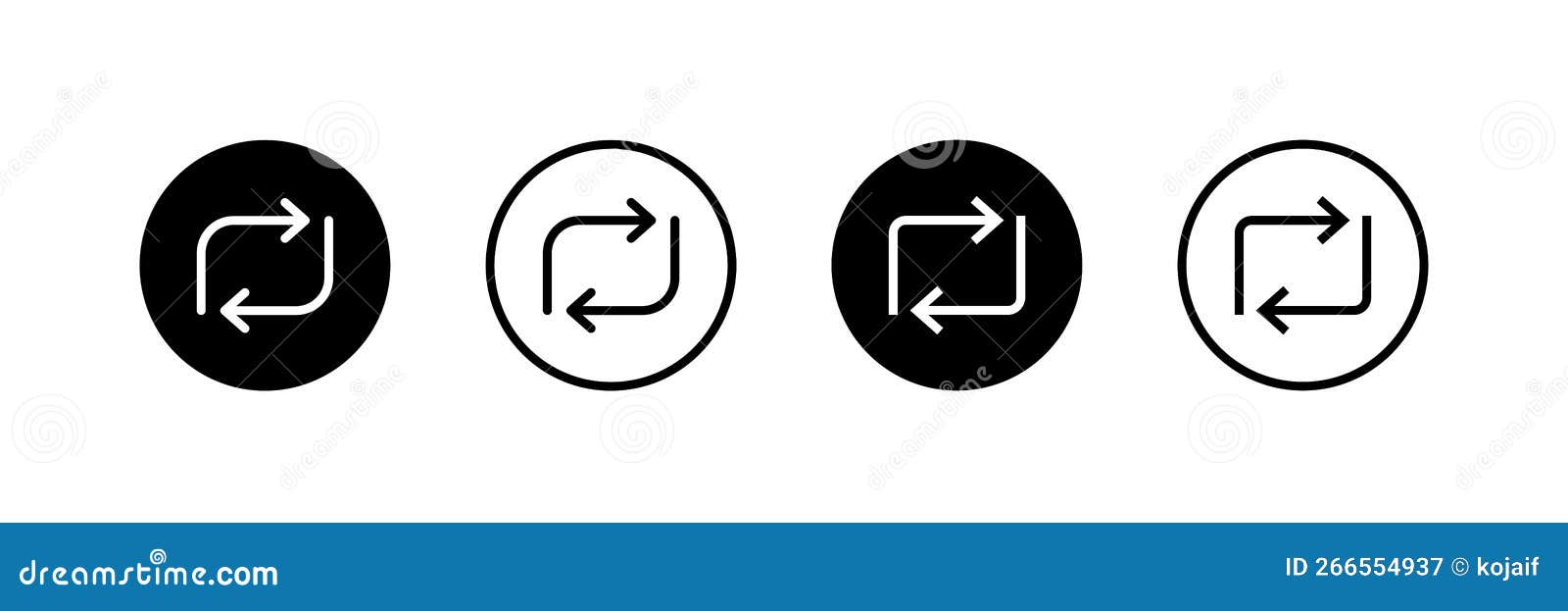 Repost Vector Icons Set. Share Symbol in Circle Stock Vector ...