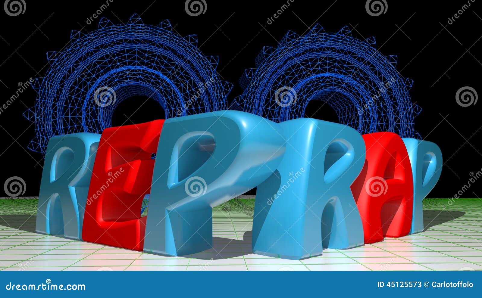 REPRAP with gears stock illustration. Illustration of maker - 45125573