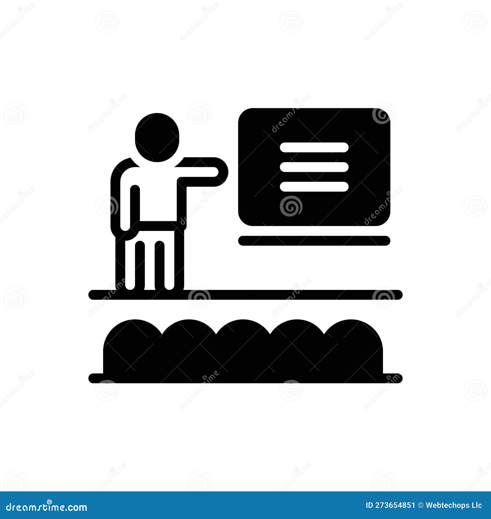 Black Solid Icon for Represent, Presentation and Business Stock Vector ...