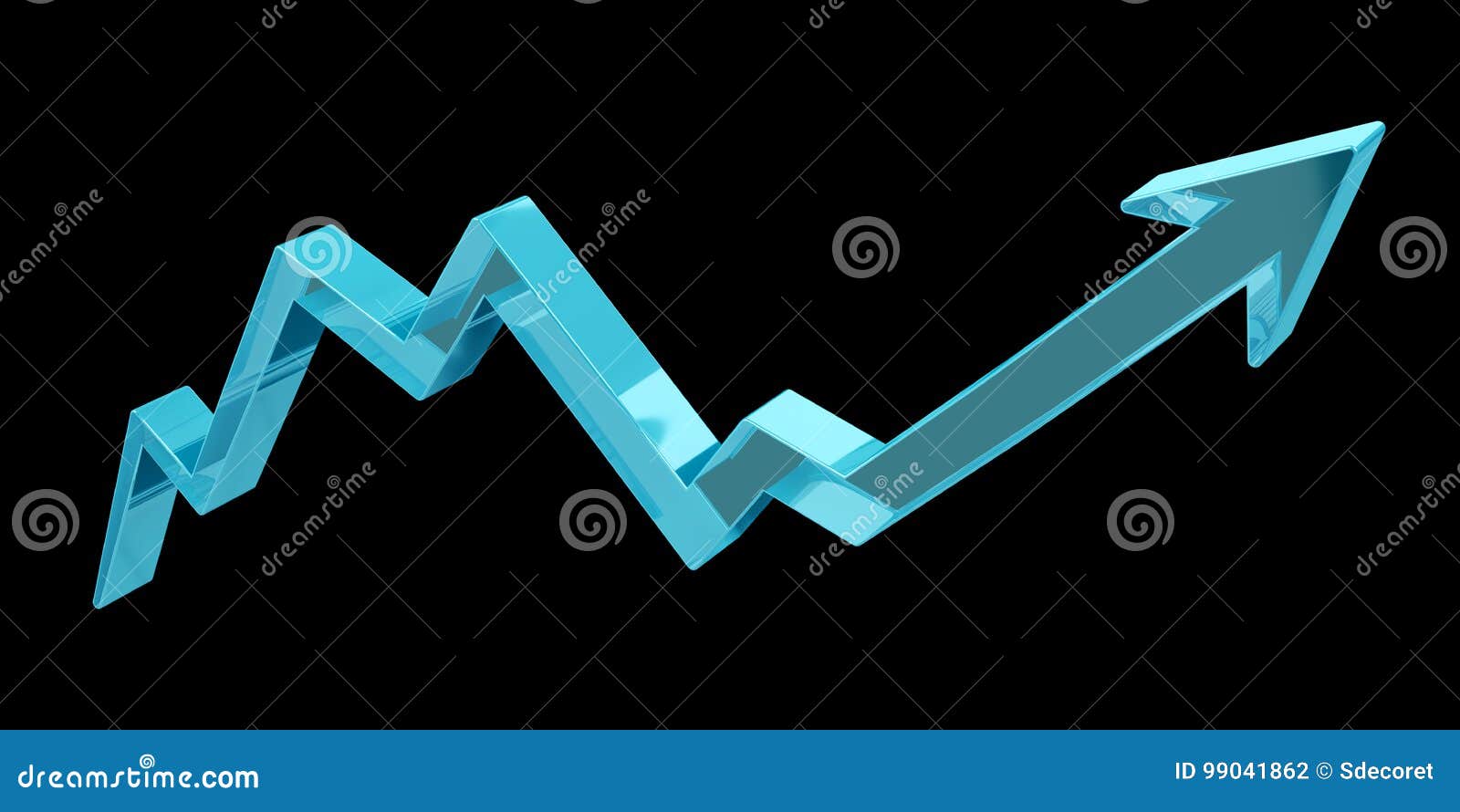 Representación Azul Moderna De La Flecha 3D De Digitaces Stock de ...