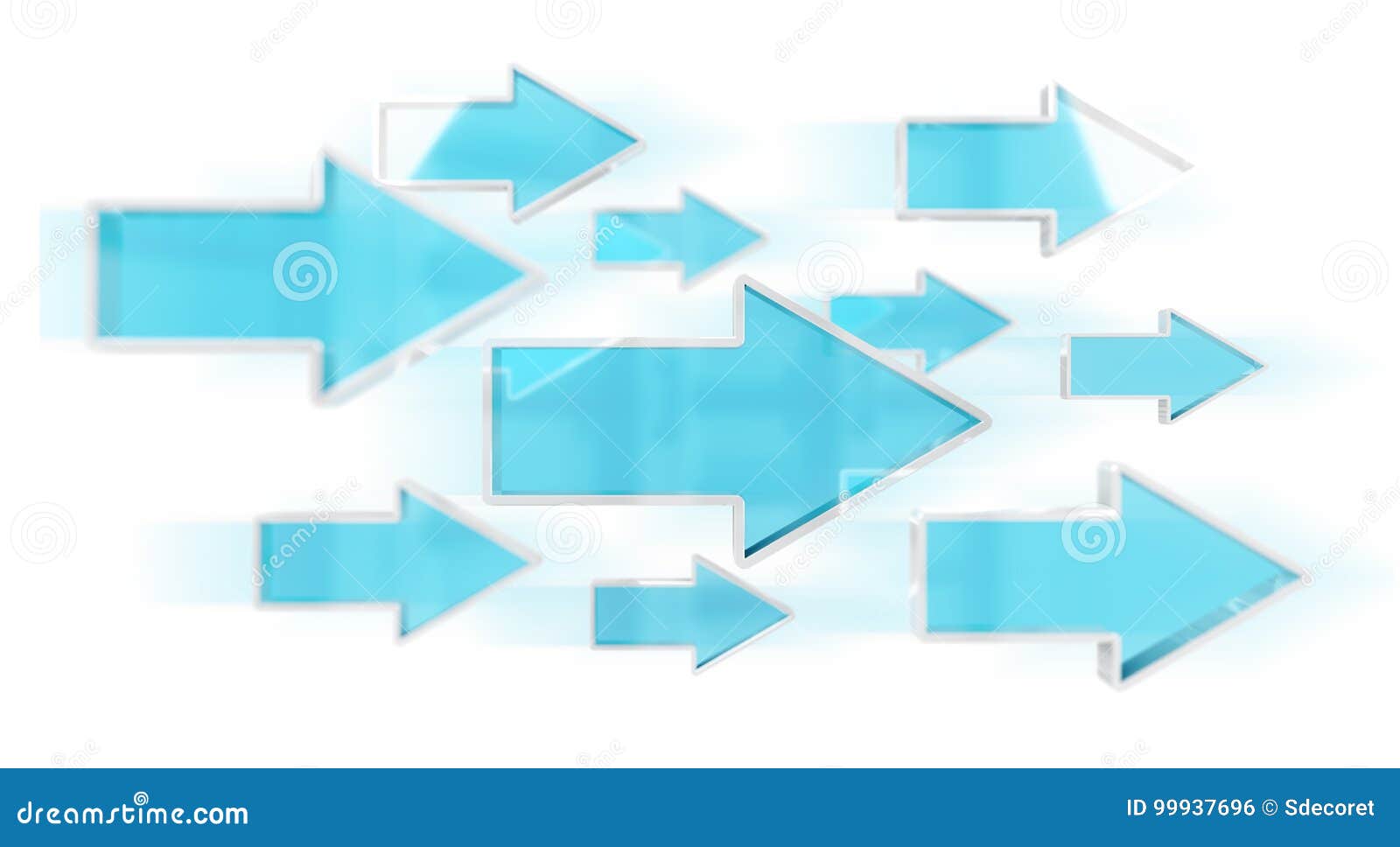 Representación Azul Moderna De La Flecha 3D De Digitaces Stock de ...