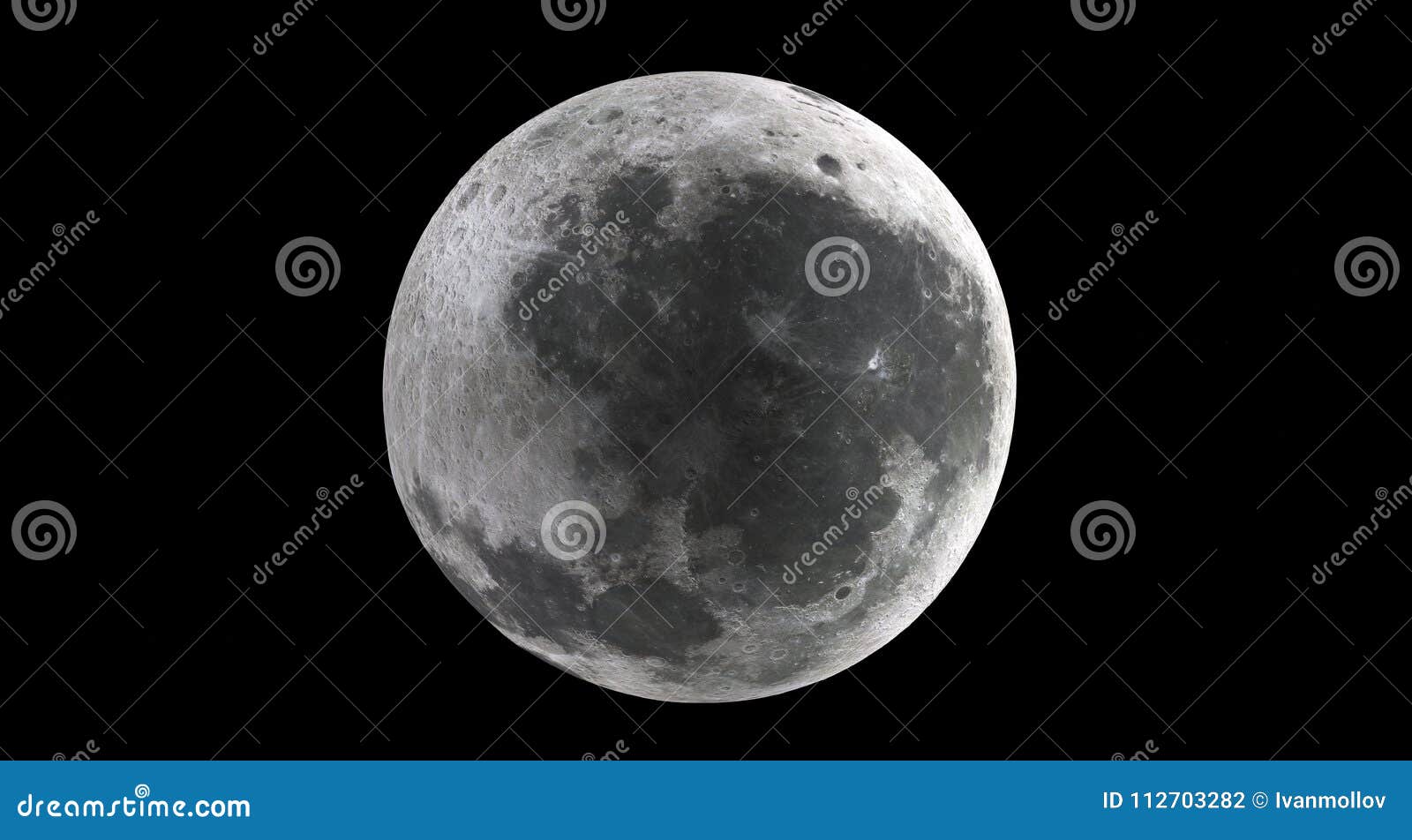 Representación De La Luna Realista Stock de ilustración - Ilustración ...