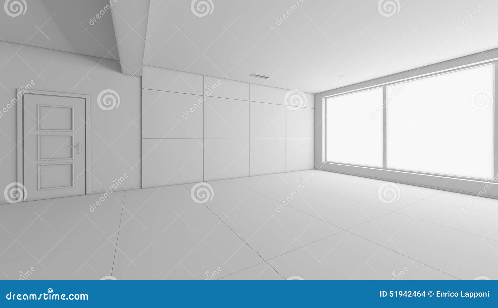 Representación Interior De Un Cuarto Vacío Stock de ilustración ...