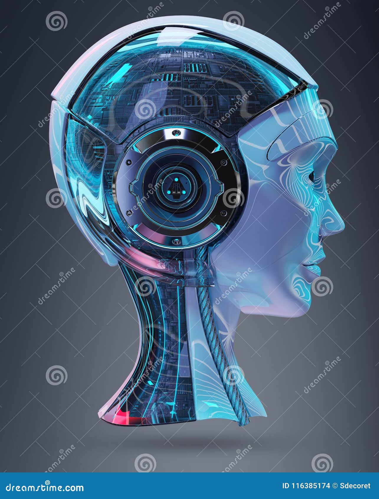 Representación Principal De La Inteligencia Artificial 3D Del Cyborg ...