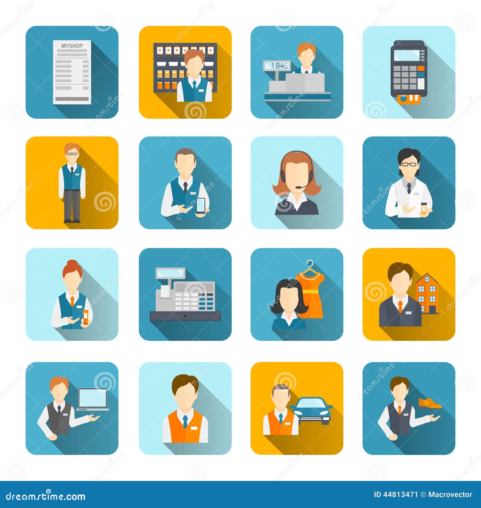 Representant Icons Set Flat Vektor Illustrationer - Illustration av ...